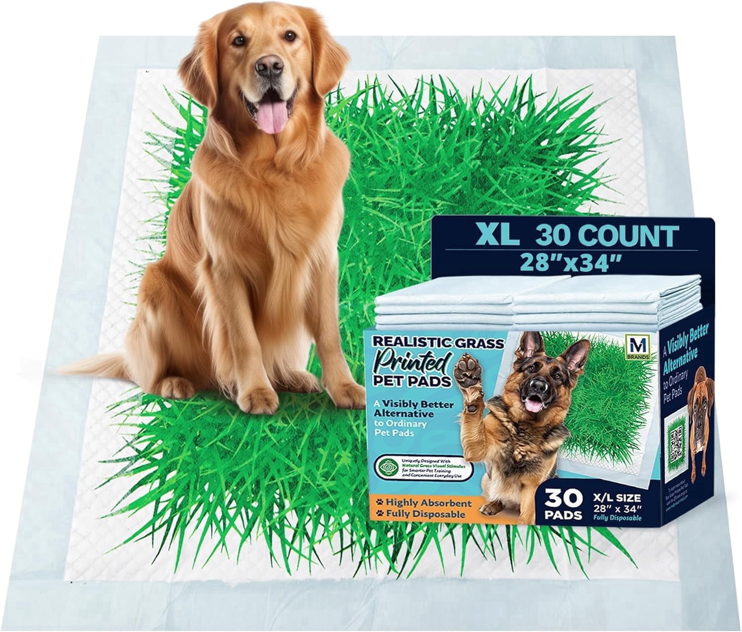 Big Dawg Pet Supplies XL Realistic Grass Printed Disposable Pet Pads ...