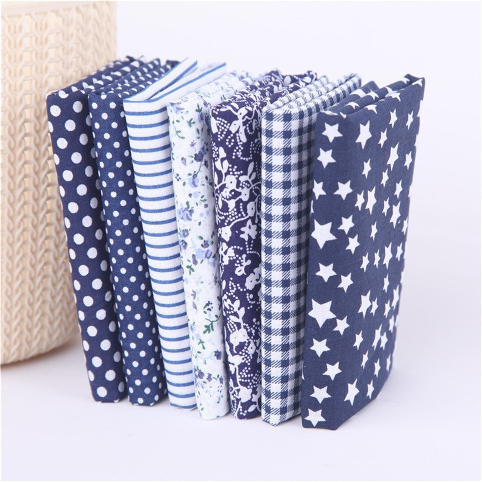 Big Deal! 7Pcs (25cm x 25cm) Cotton Craft Fabric Bundle Squares,Squares ...