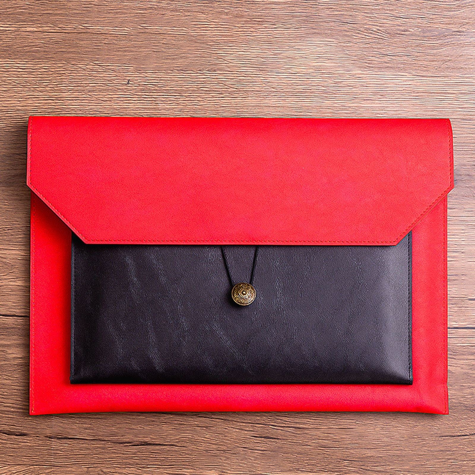 Big Deal! File Folder Organizer,Leather Business Document Bag Button ...