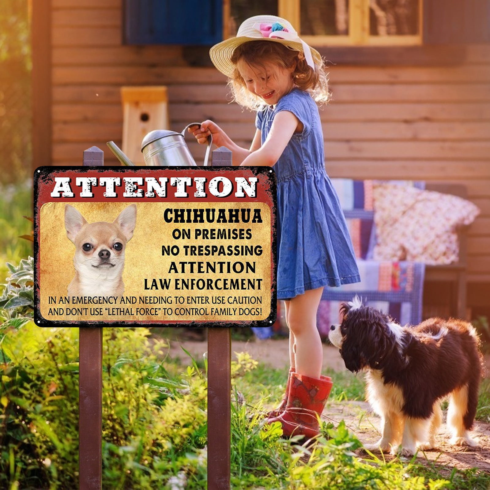 Big Deals Items, Dvkptbk Dog Attention Dog On Premises Decorative Metal ...