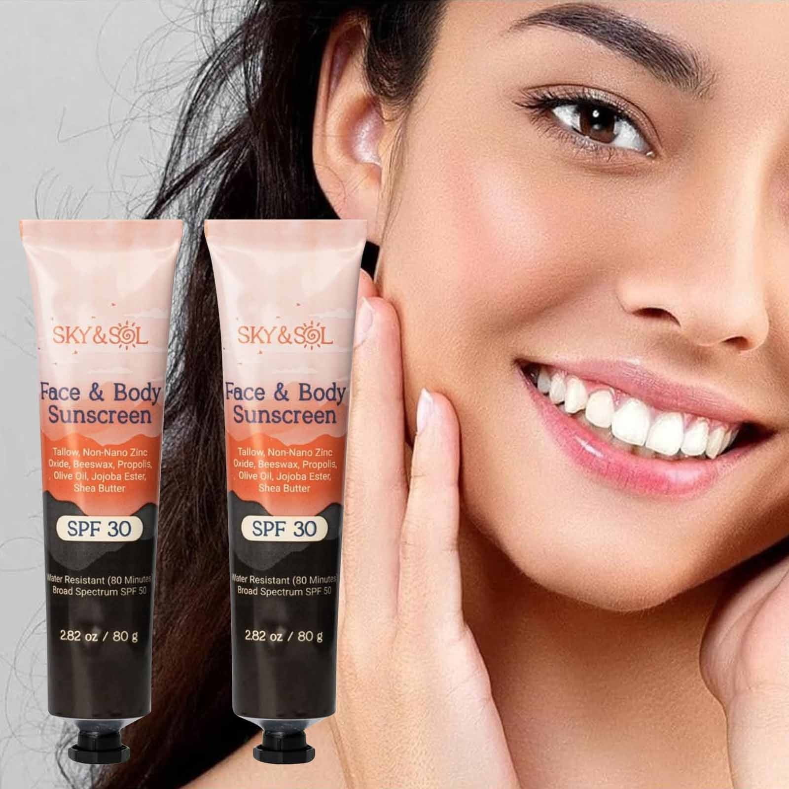 Big Deals! Sunscreens Natural 30 2.82 Oz: Natural Tallow & Oxide Water ...