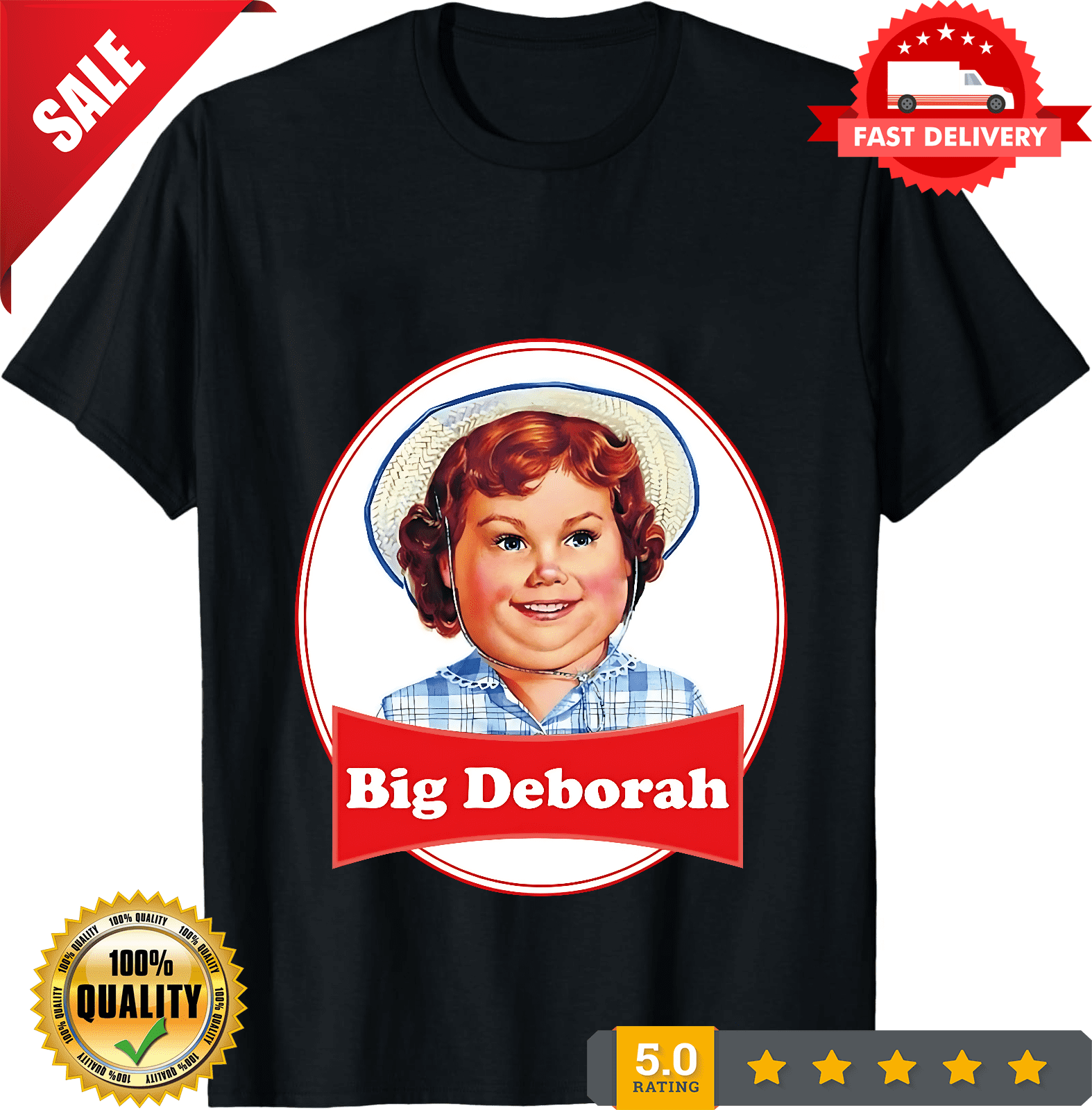 Big Deborah Little Debbie Snacks Men's Black T-shirt , All-Season ...