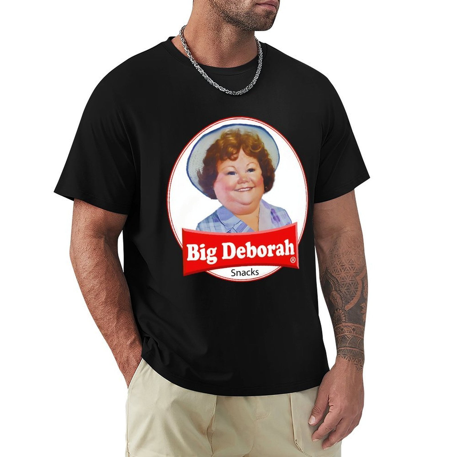 Big Deborah Men's Cotton HD Print Short Sleeve T-Shirt Crew Neck Top ...