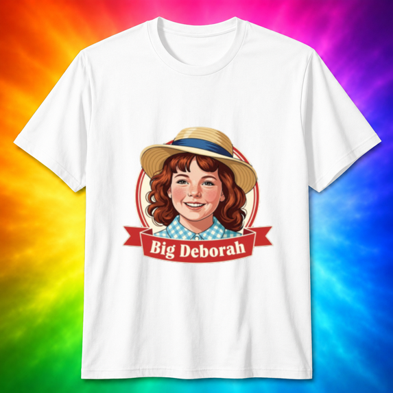 Big Deborah Retro Girl Vintage Straw Hat Cheerful Illustration T-Shirt ...
