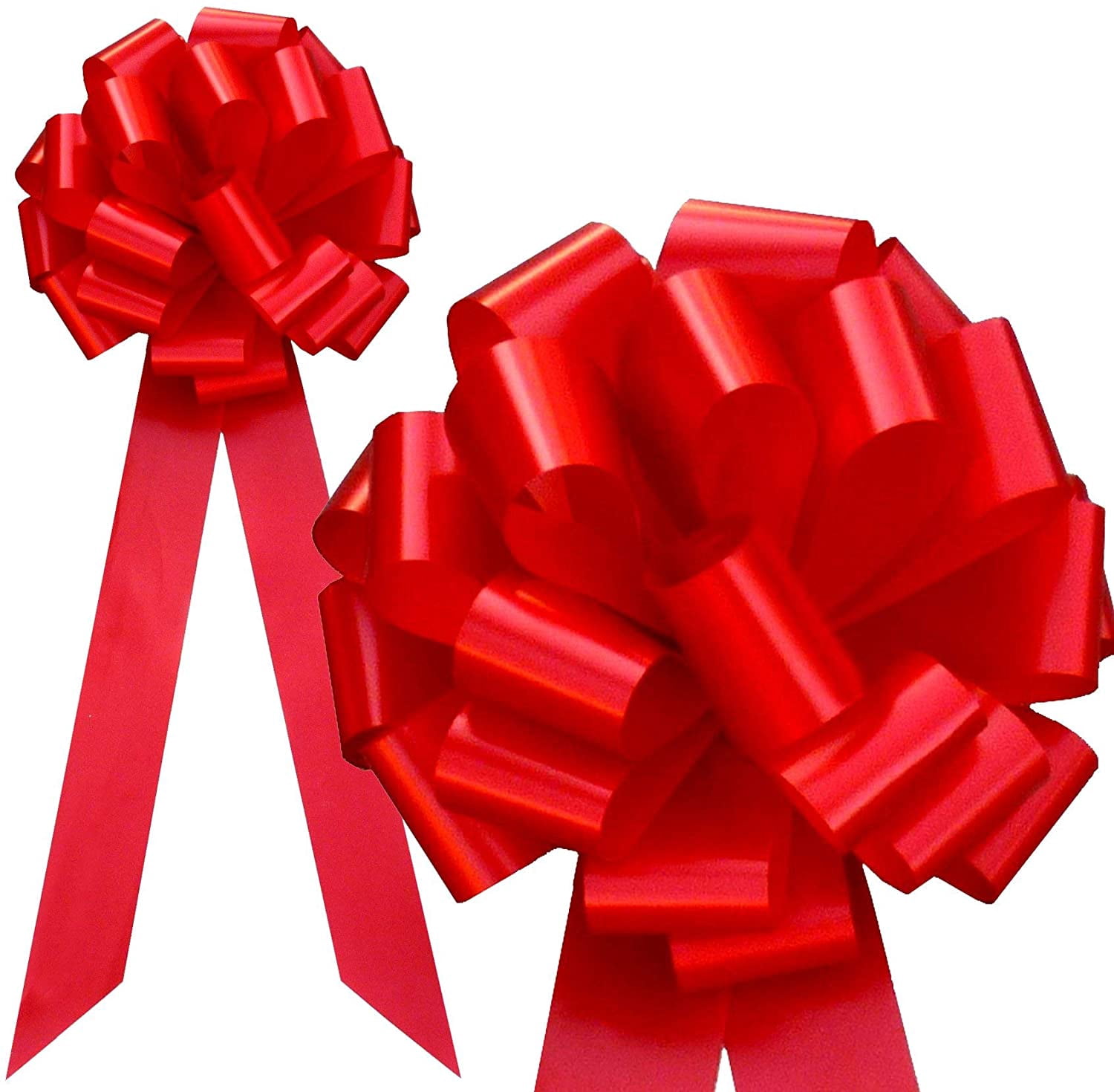 6-Pack, 9" Red Pull Bows with Long Tails for Gift Decorations, Weddings ...