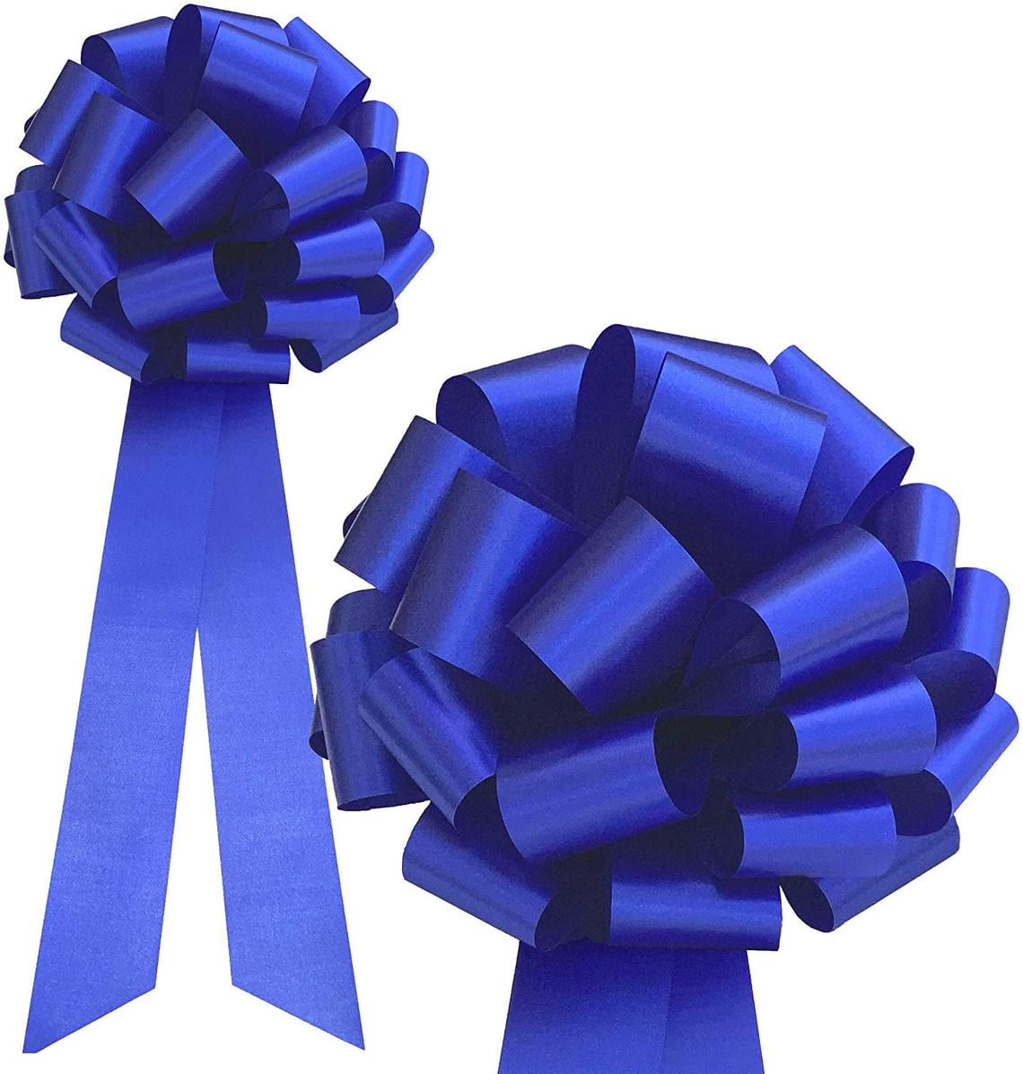 Big Decorative Royal Blue Pull Bows - 9" Wide, Set of 6, 20" Long Tails ...