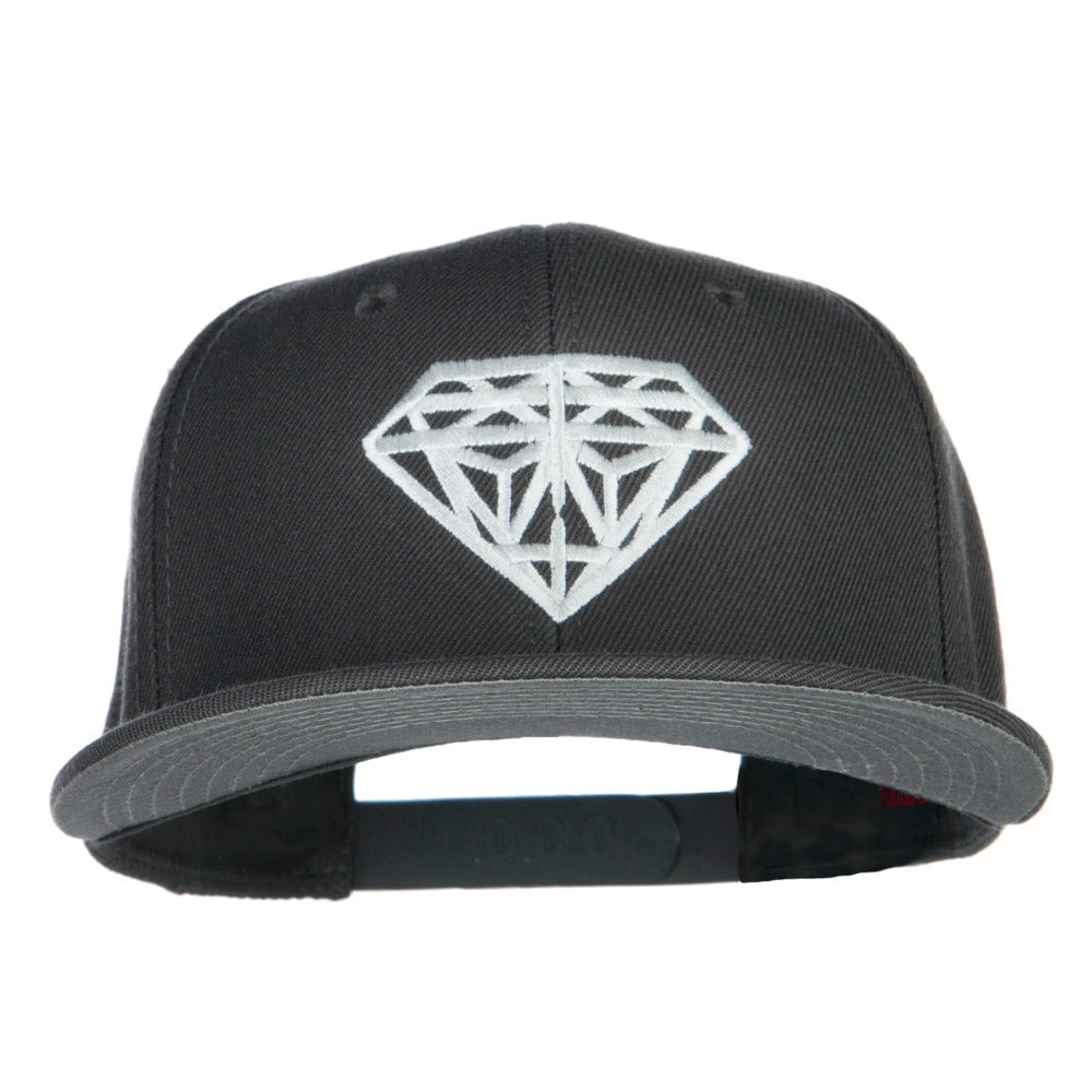 Big Diamond Embroidered Flat Bill Cap - Grey OSFM - Walmart.com