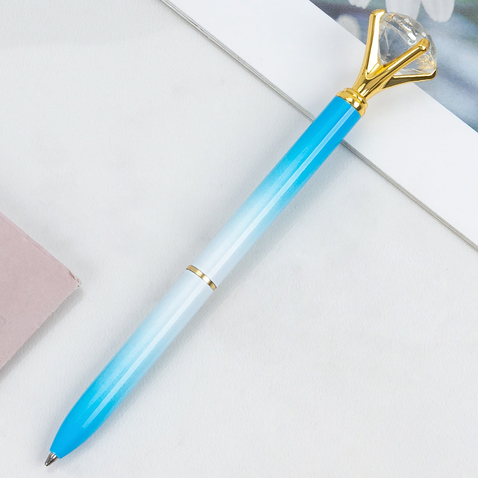 Big Diamond Oily Ballpoint Pen Gradient Blue,Diamond Pen Party Favorite ...