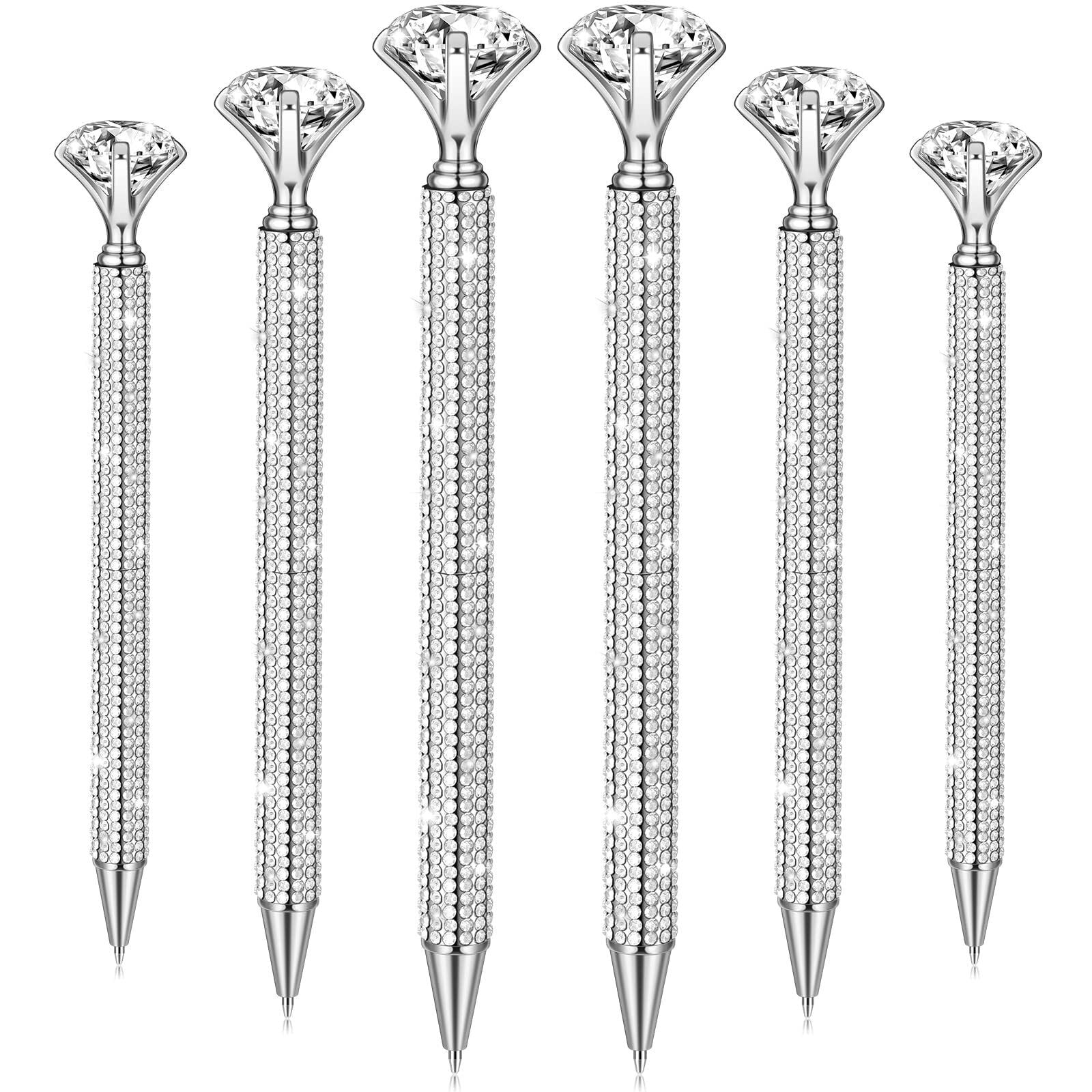Big Diamond Pens w/ Crystal Bling Rhinestone Pen Silver Metal Diamond ...