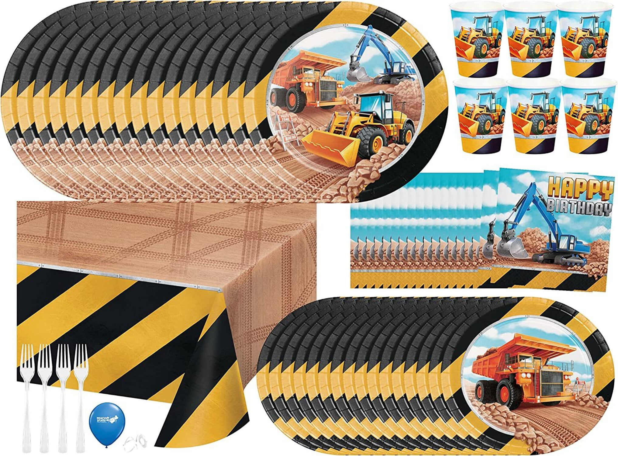 Big Dig Construction Birthday Party Supplies | Construction Tableware ...