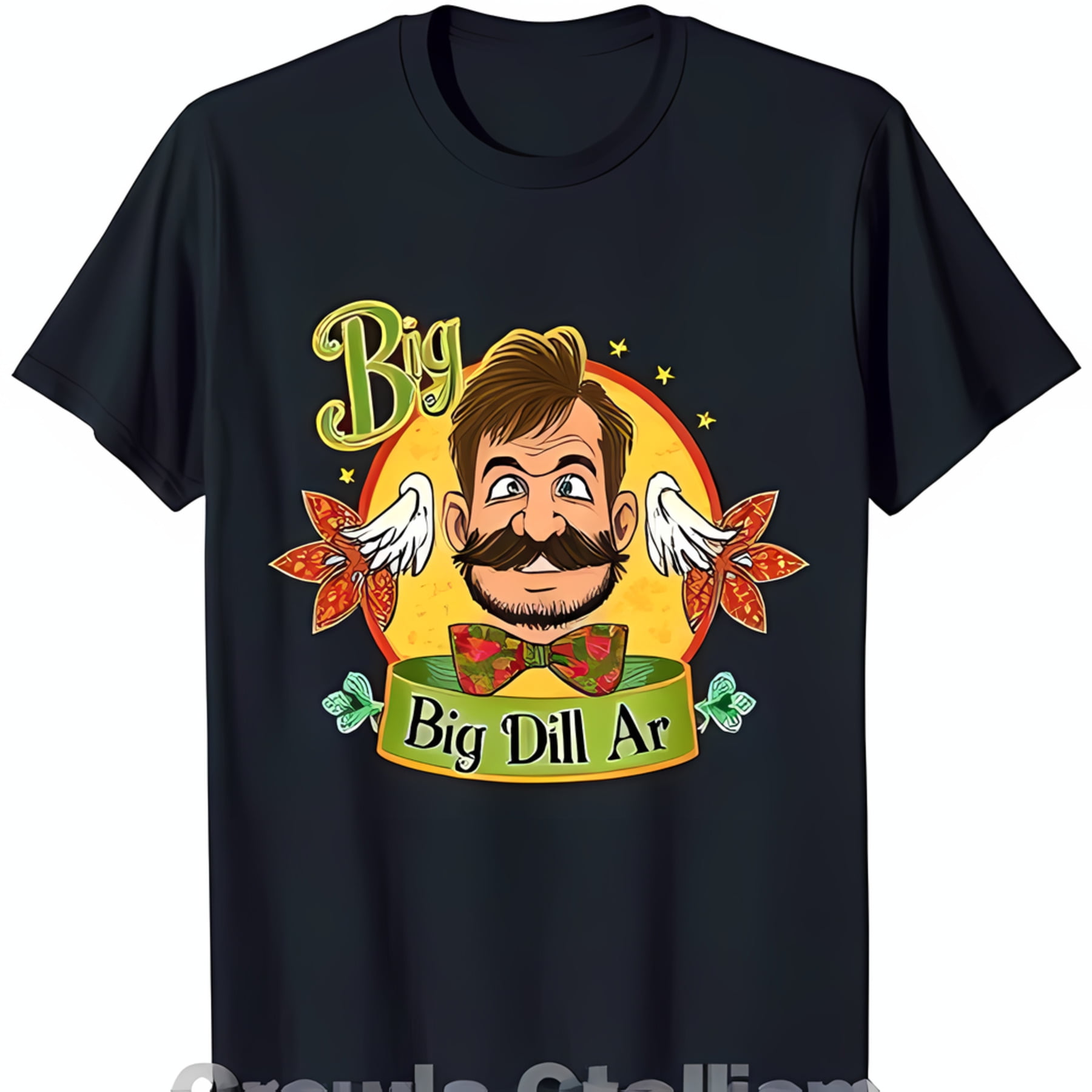 Big Dill Ar Cartoon Character Black T-Shirt - Walmart.com