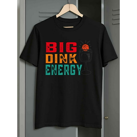 Big Dink Energy mens Exercise 180G 100% Cotton black basketball ...