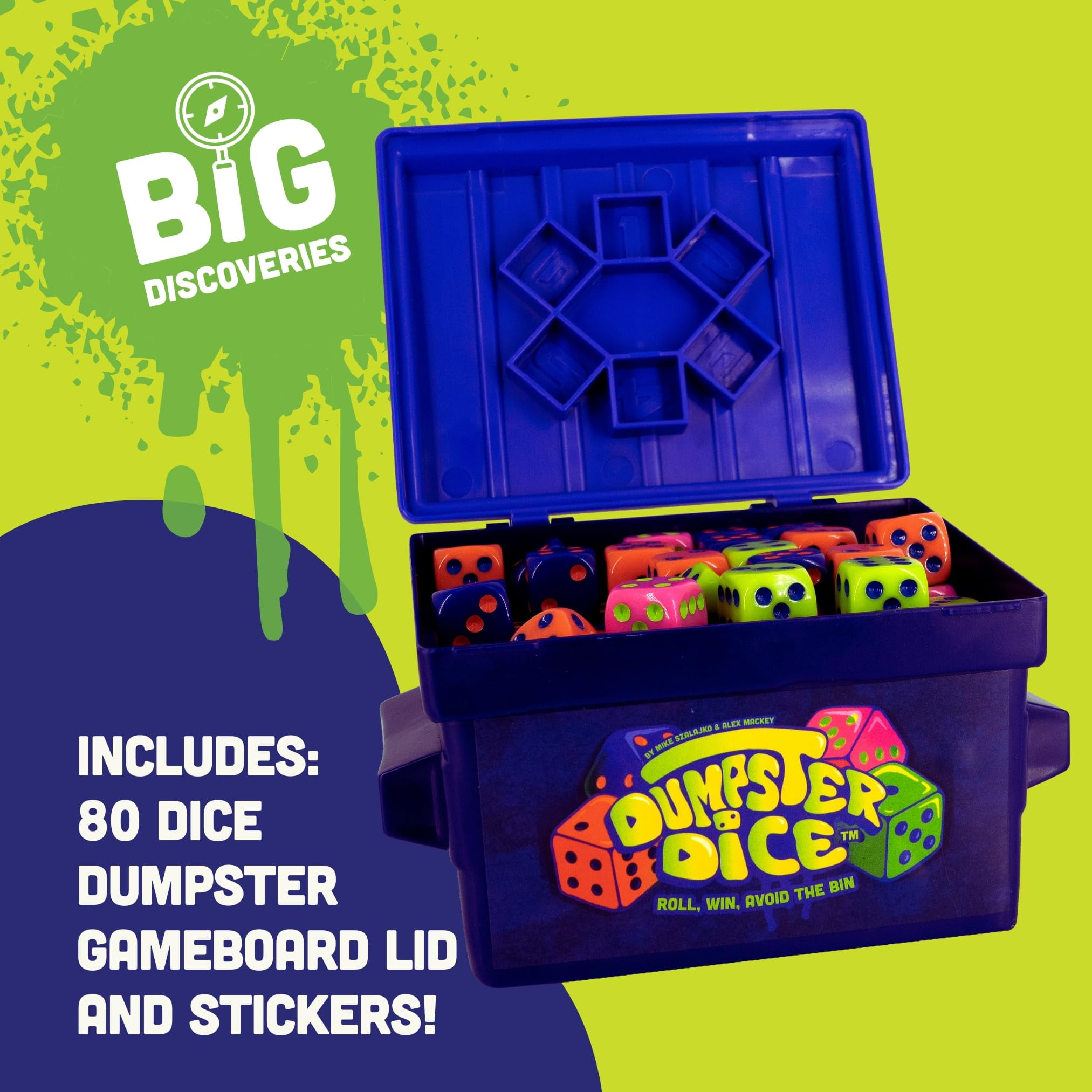 Big-Discoveries Dumpster Dice - Fast-Paced Family Dice Game | Fun 4-Player Board and Dice Game ...