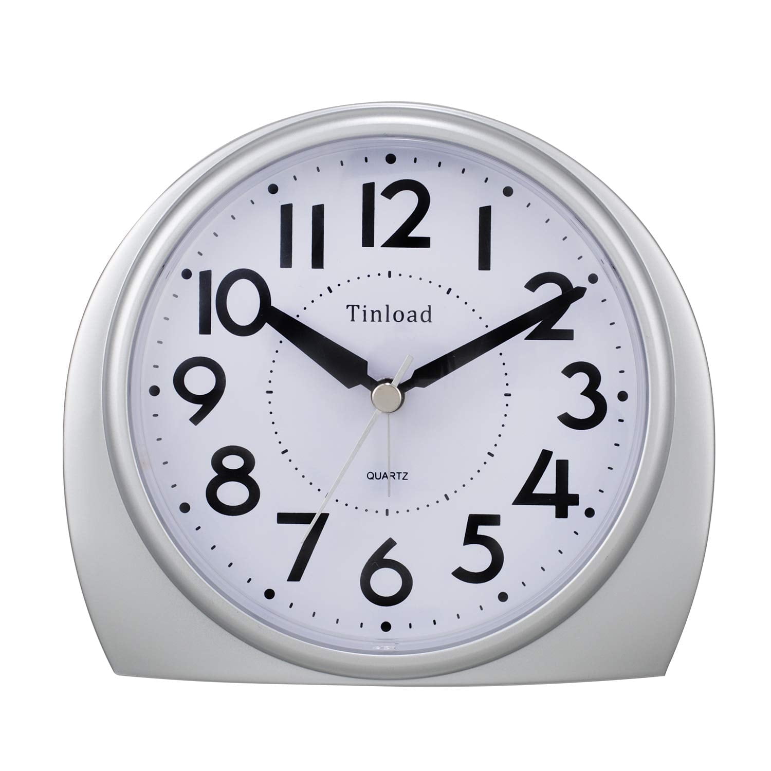 Big Display Silent Analog Alarm Clock 5.5 Inch, Soft Wake Beep Sound, Battery Powered with ...
