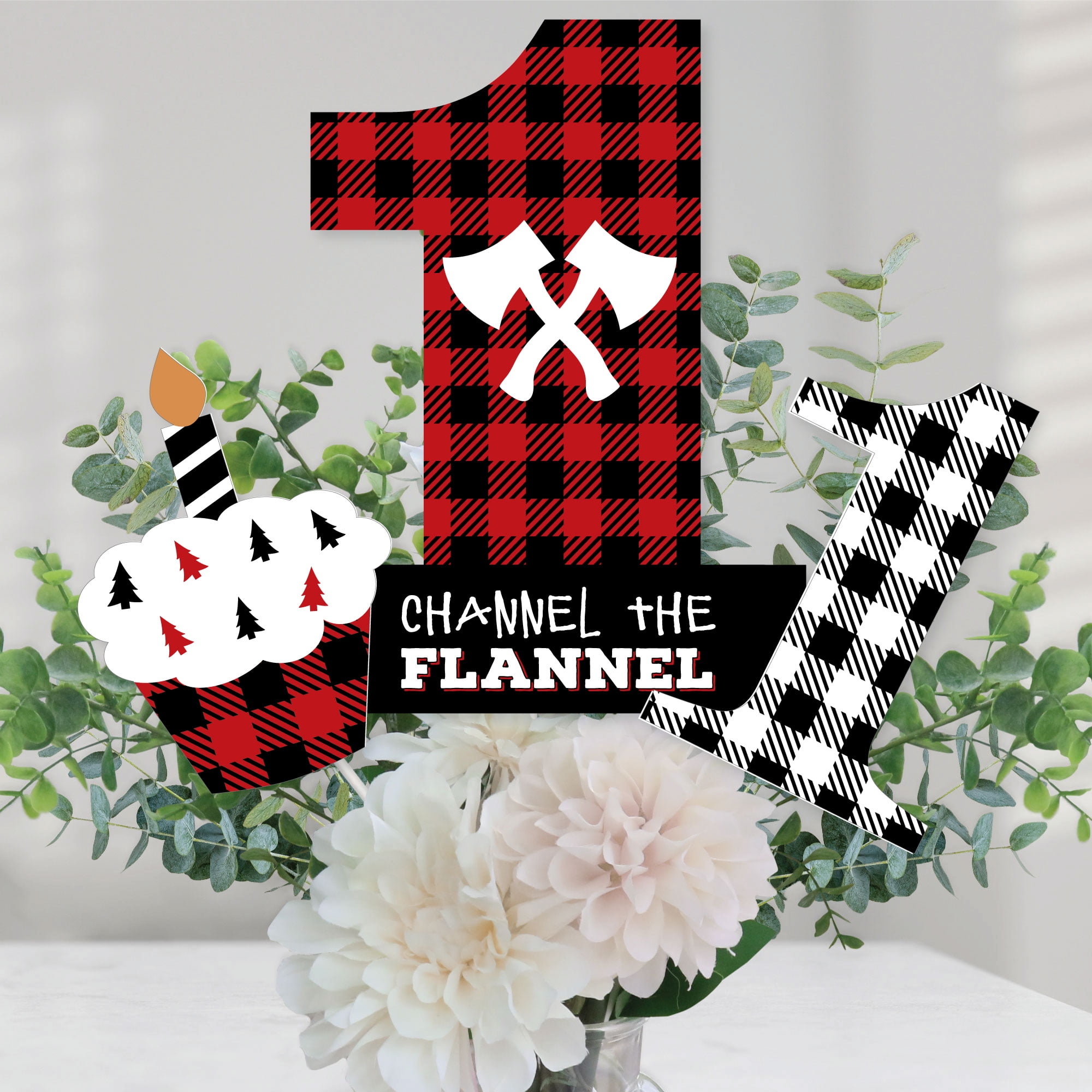 Big Dot of Happiness 1st Birthday Lumberjack - Channel The Flannel ...