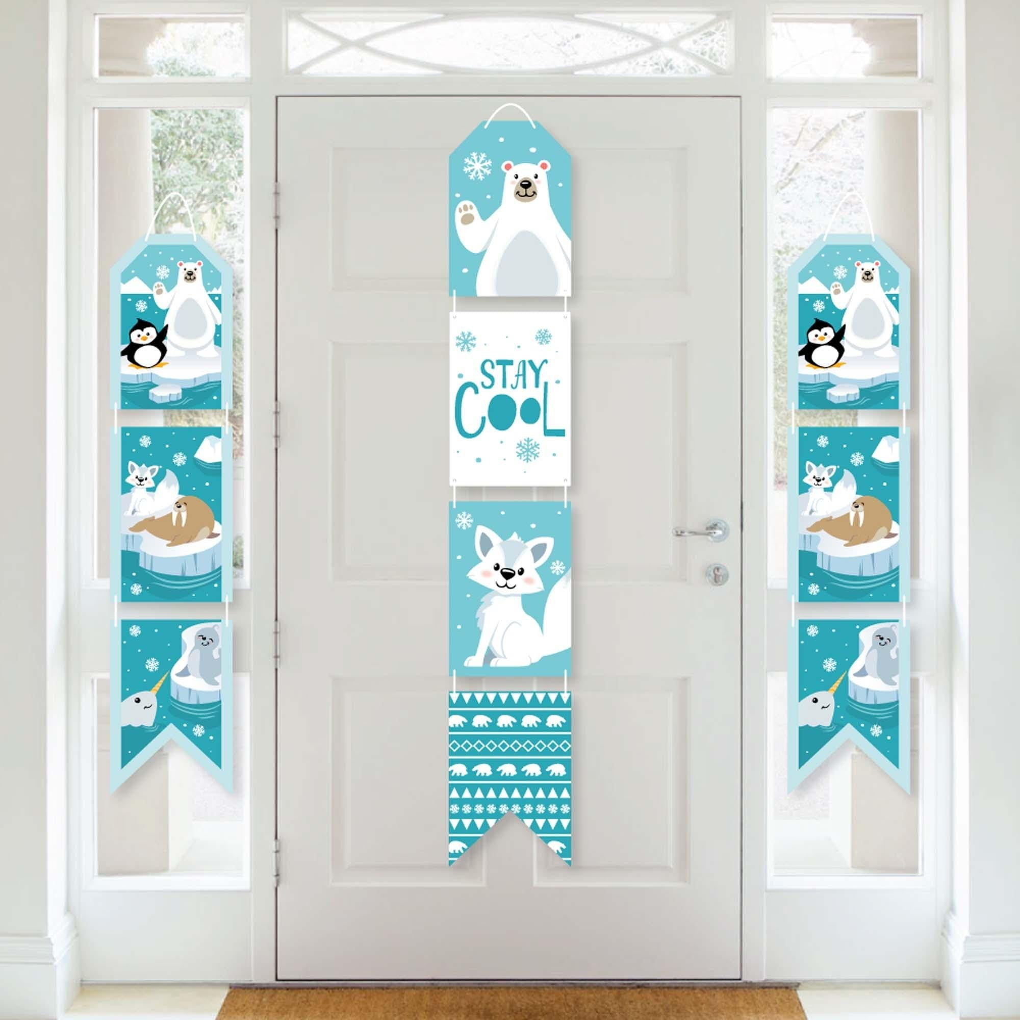 Big Dot of Happiness Arctic Polar Animals - Hanging Vertical Paper Door ...