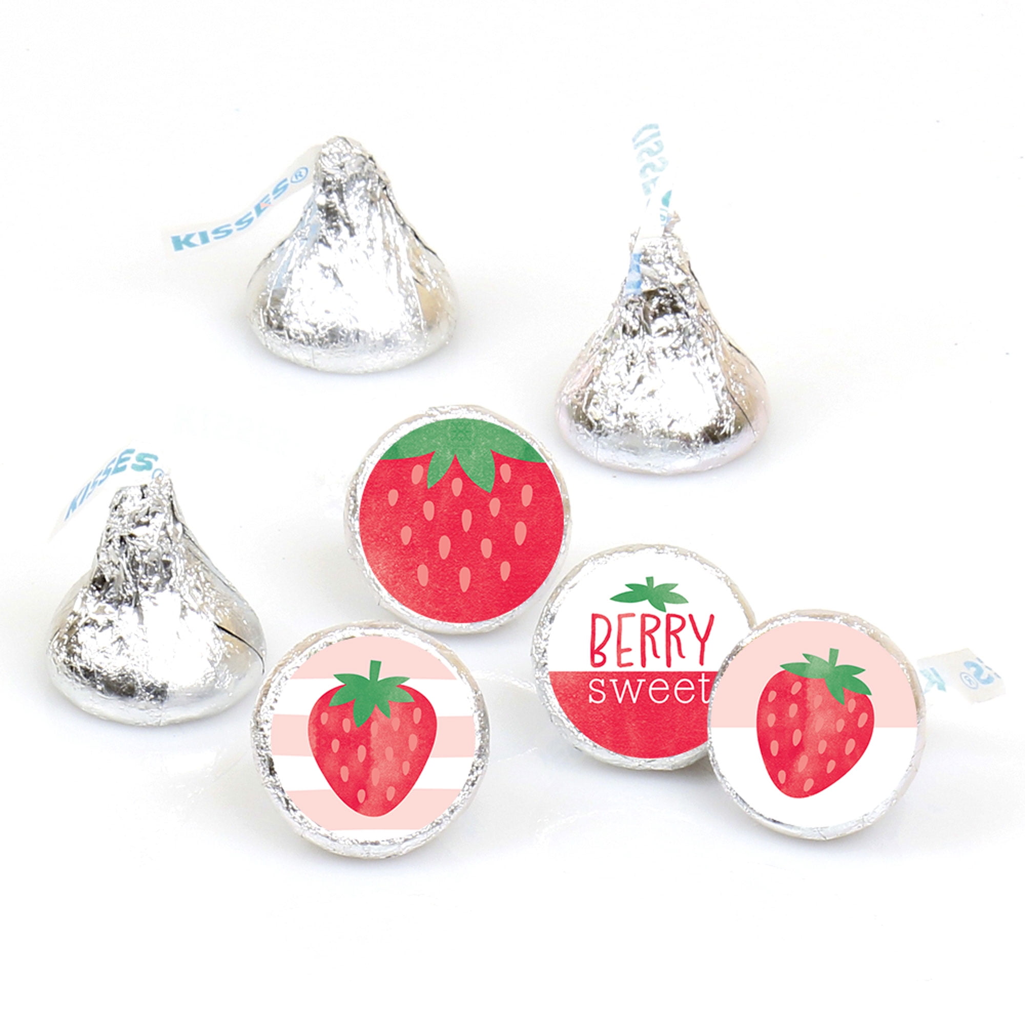 Big Dot of Happiness Berry Sweet Strawberry - Candy Stickers for Party ...