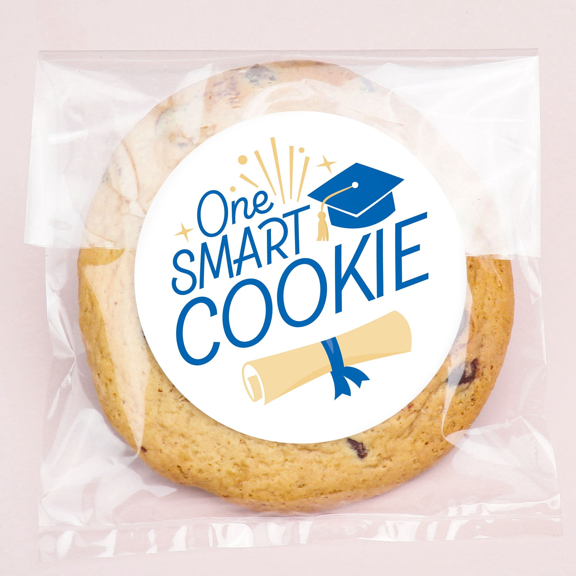 Big Dot of Happiness Blue Grad One Smart Cookie Stickers and Clear ...
