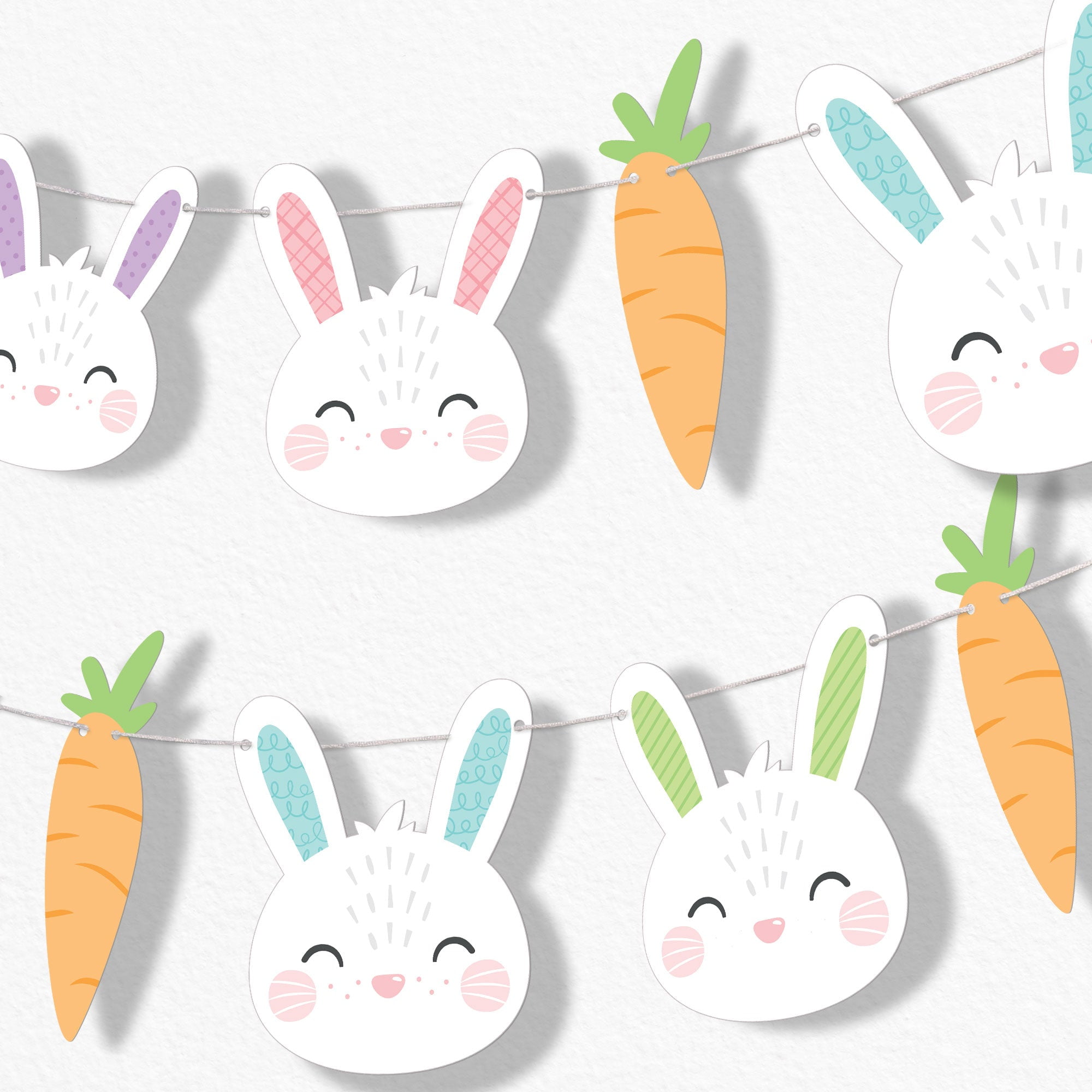 Big Dot of Happiness Bunnies and Carrots Garland Banner, Spring Easter ...