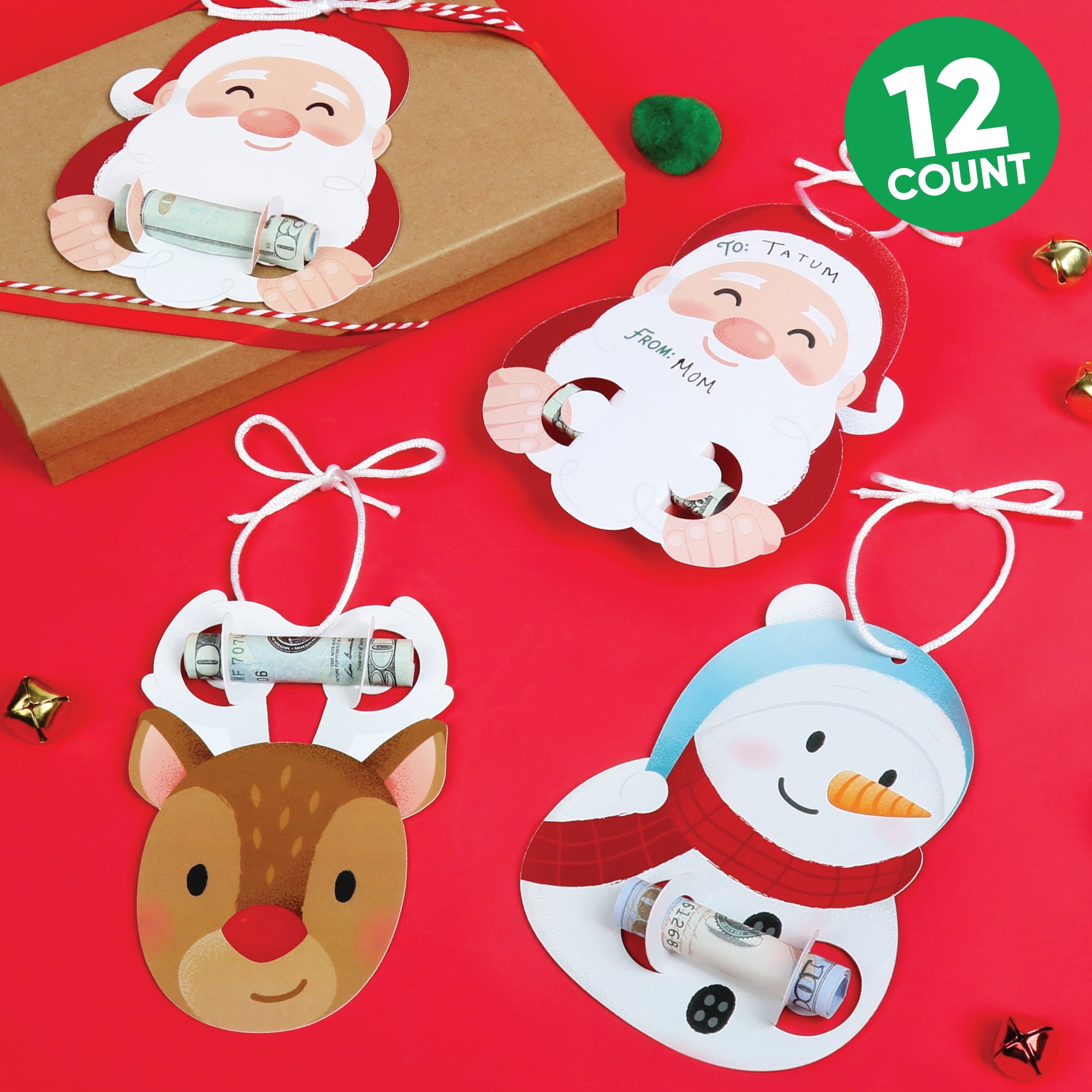 Big Dot of Happiness Christmas Gift Tag Money Holders, To and From ...