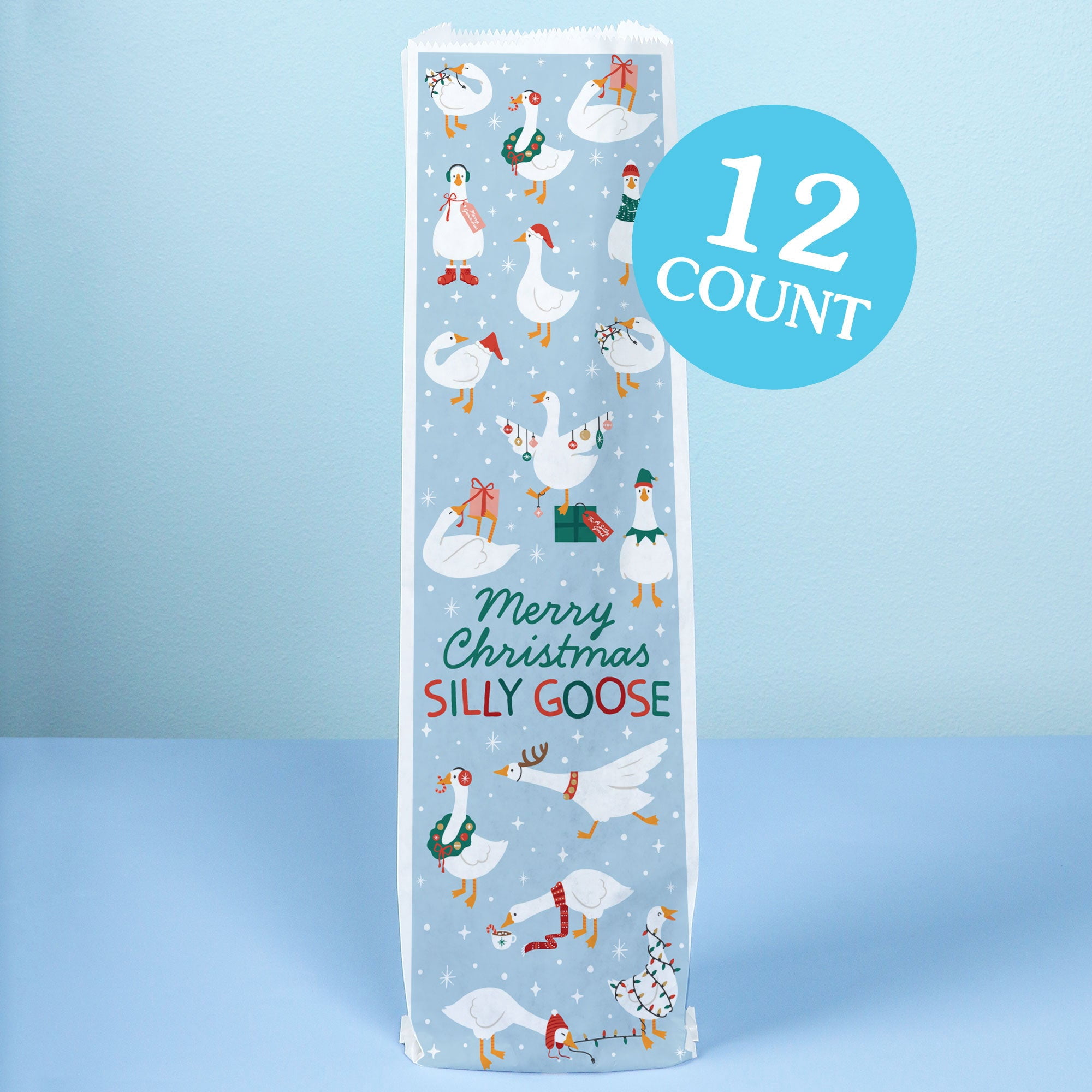 Big Dot of Happiness Christmas Silly Goose Wine Gift Bags, Funny Winter ...