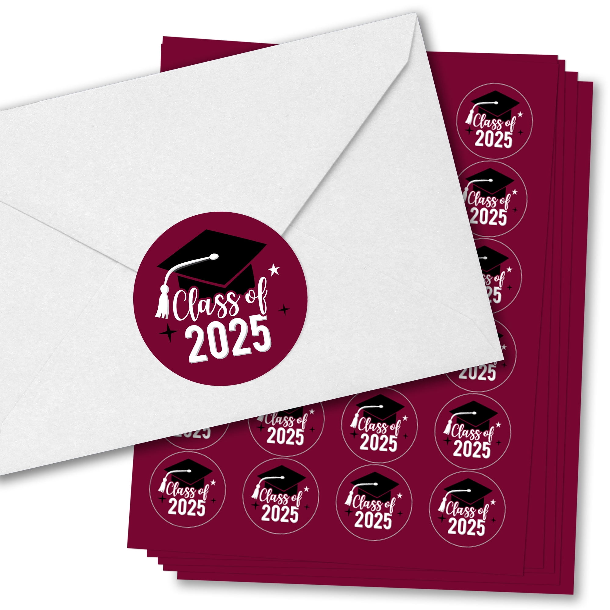 Big Dot of Happiness Class of 2025 Maroon Grad Party Envelope Seal ...