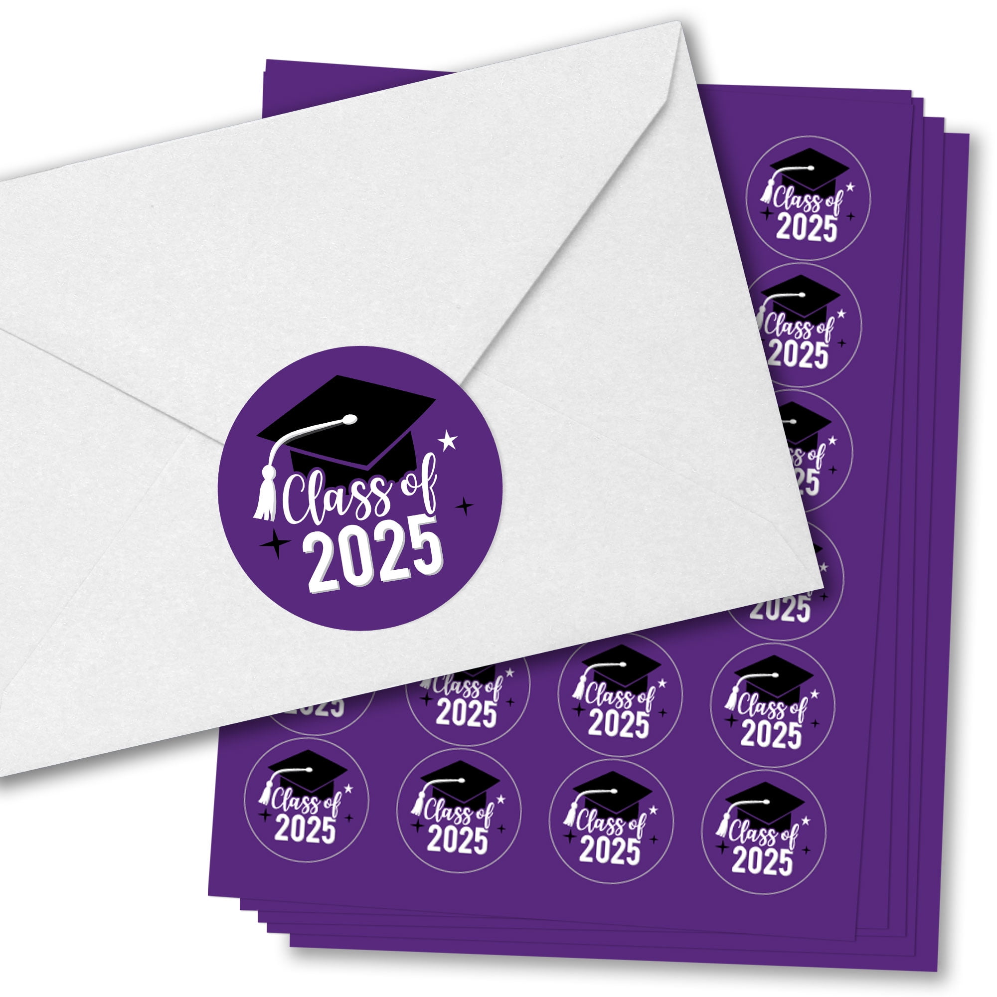 Big Dot of Happiness Class of 2025 Purple Grad Party Envelope Seal ...
