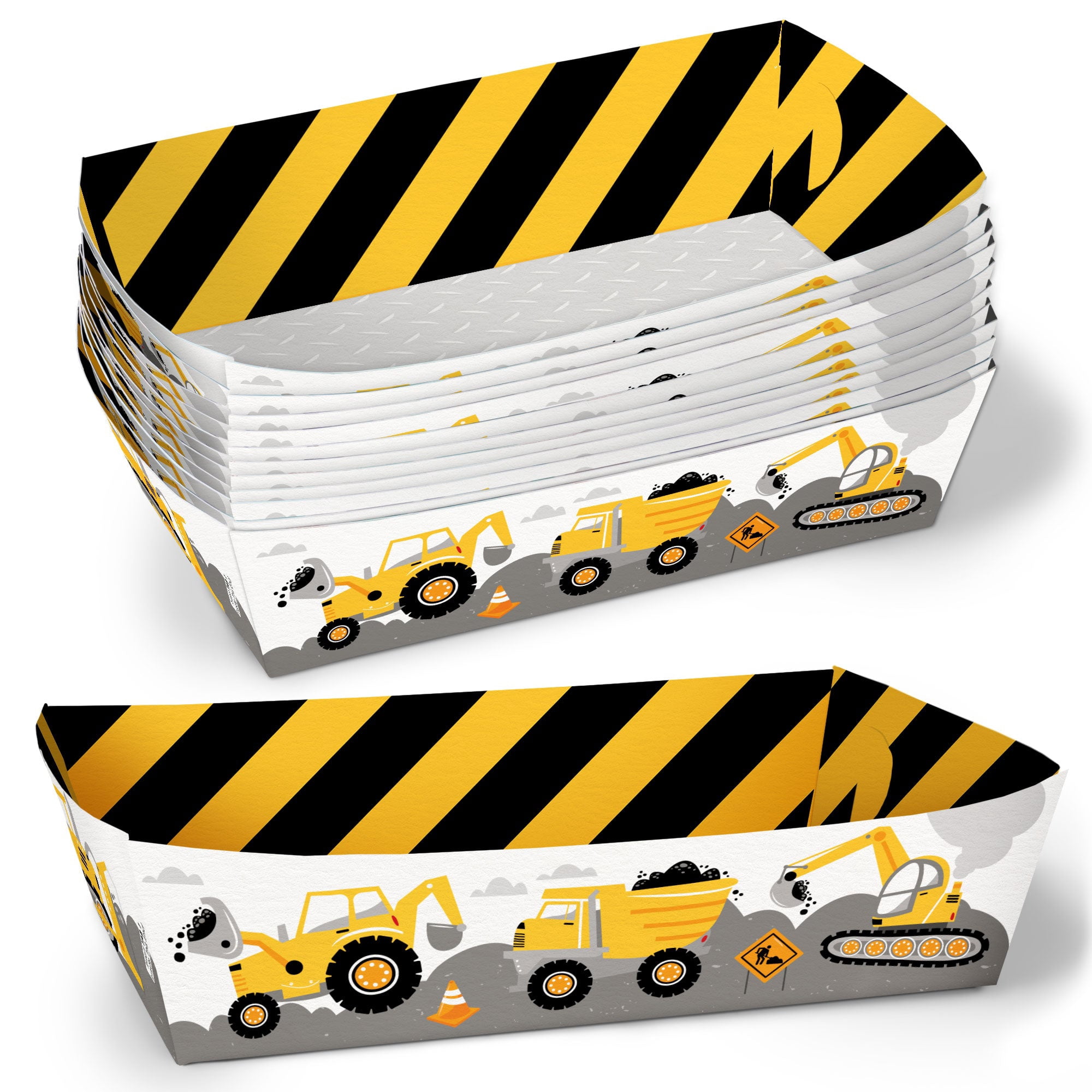 Big Dot of Happiness Construction Party Paper Food Trays, Disposable ...