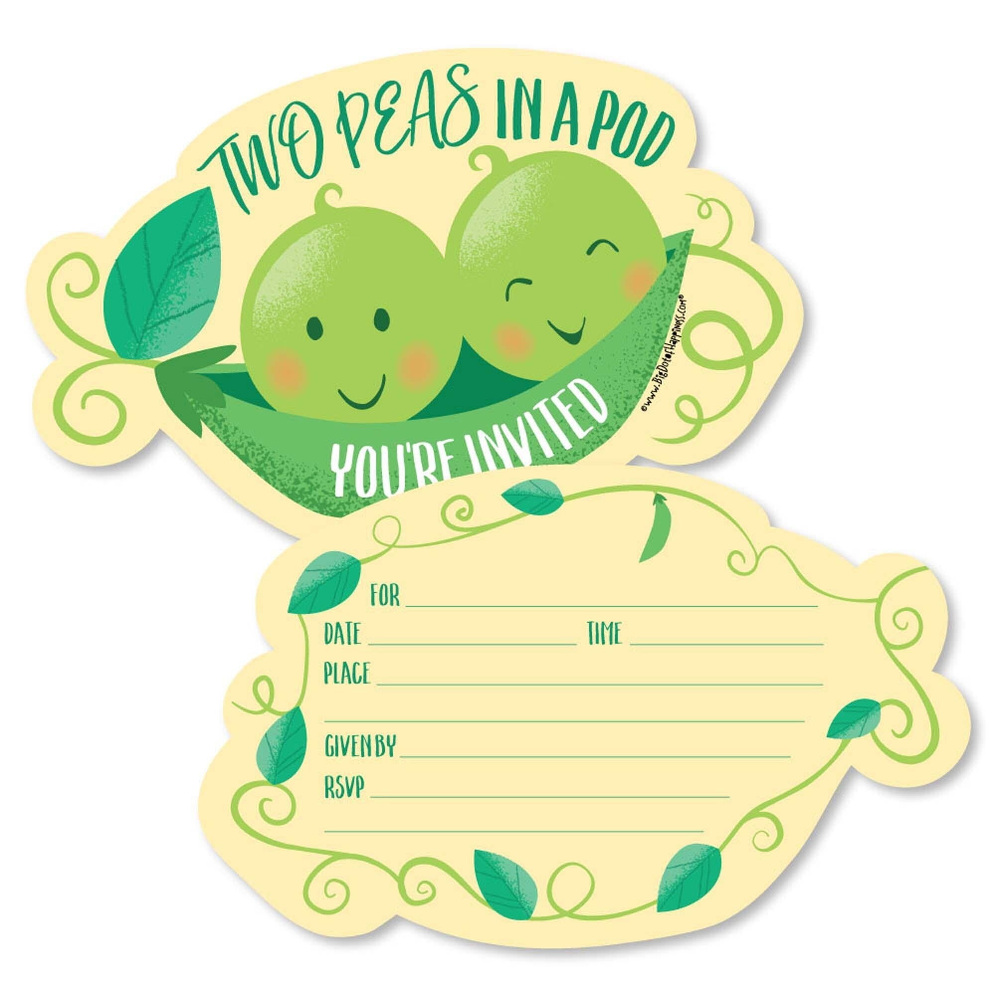 Big Dot of Happiness Double the Fun - Twins Two Peas in a Pod - Shaped ...