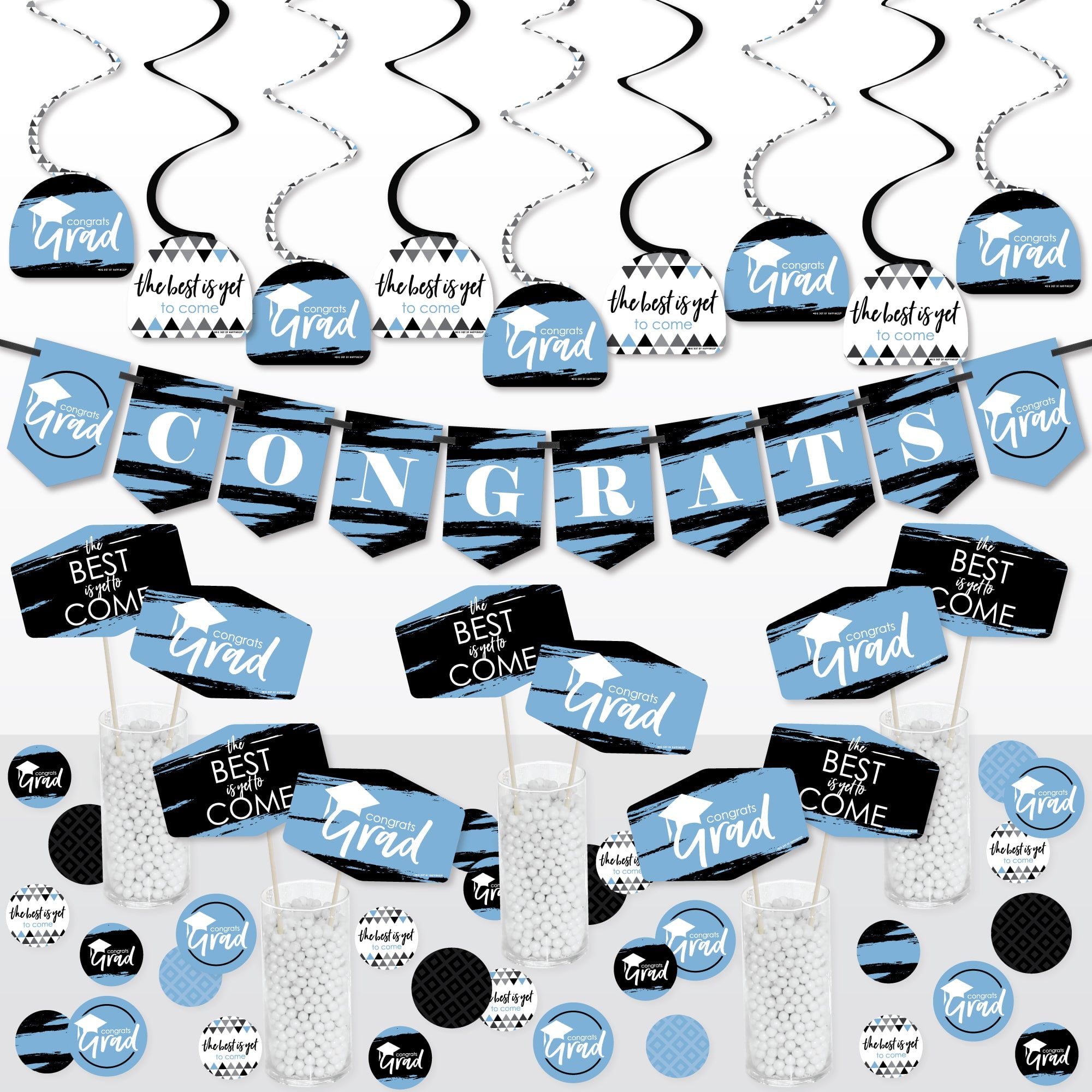 Big Dot of Happiness Light Blue Grad - Best is Yet to Come - Light Blue ...