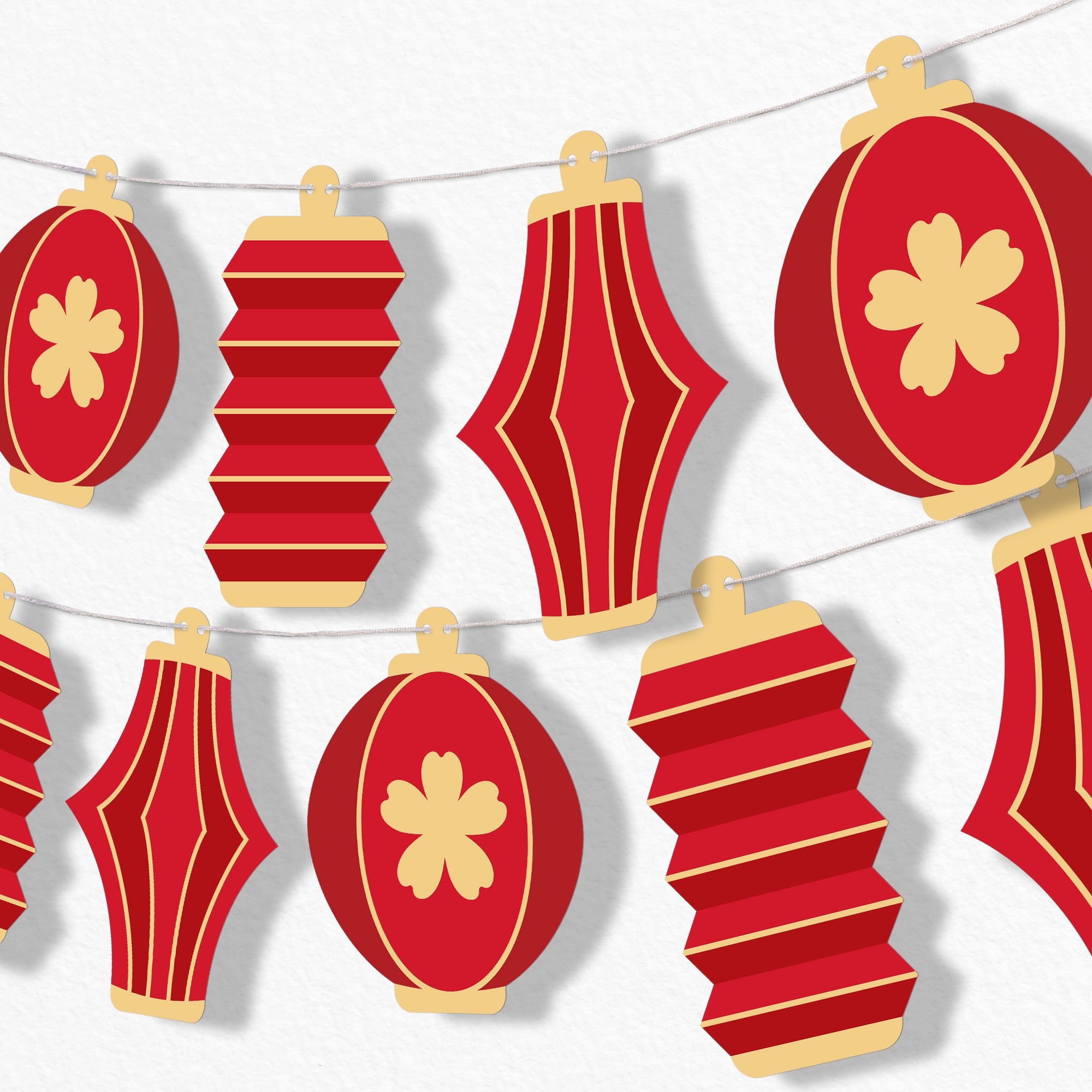 Big Dot of Happiness Lunar New Year Lantern Garland Banner, Happy New ...