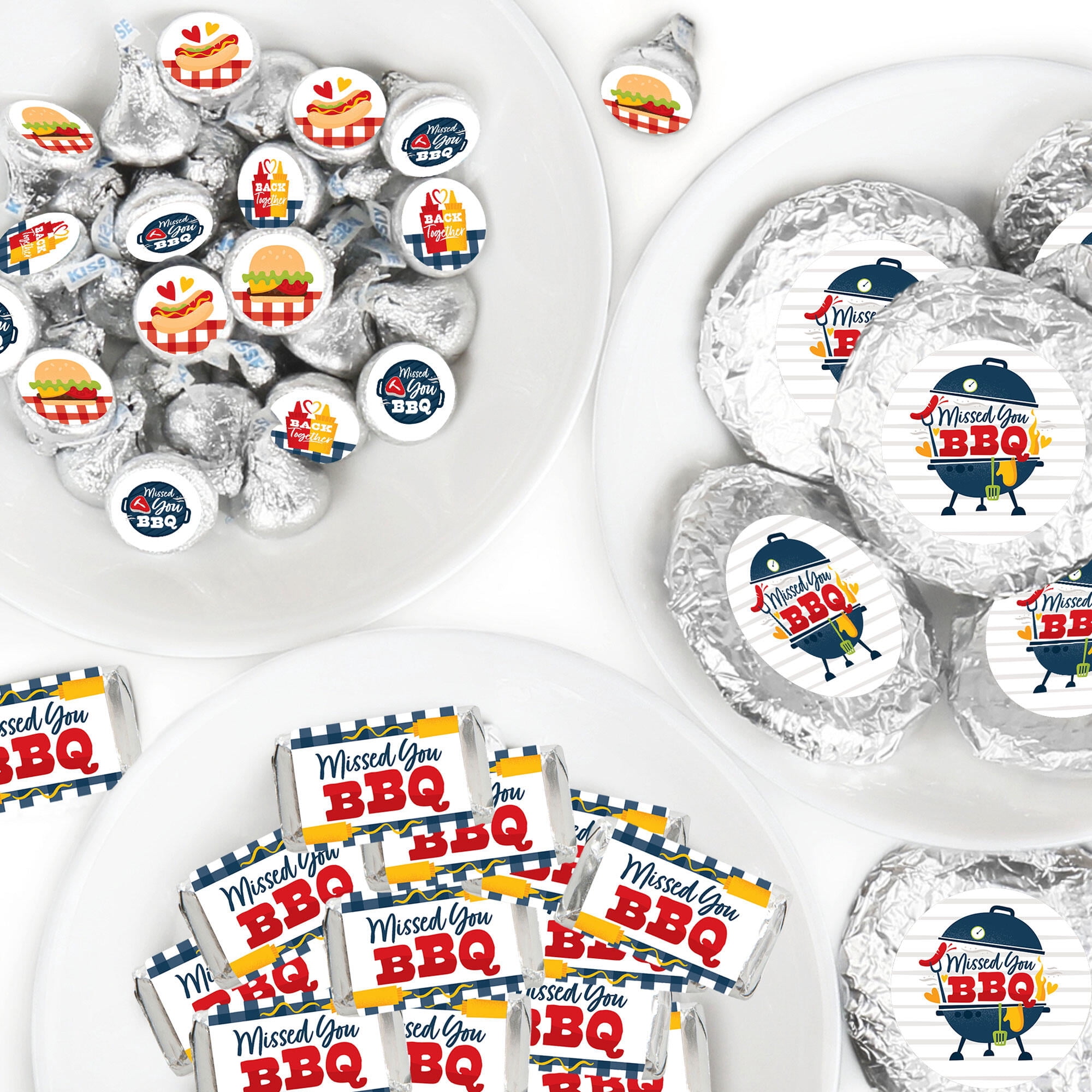 Big Dot of Happiness Missed You BBQ - Mini Candy Bar Wrappers, Round ...