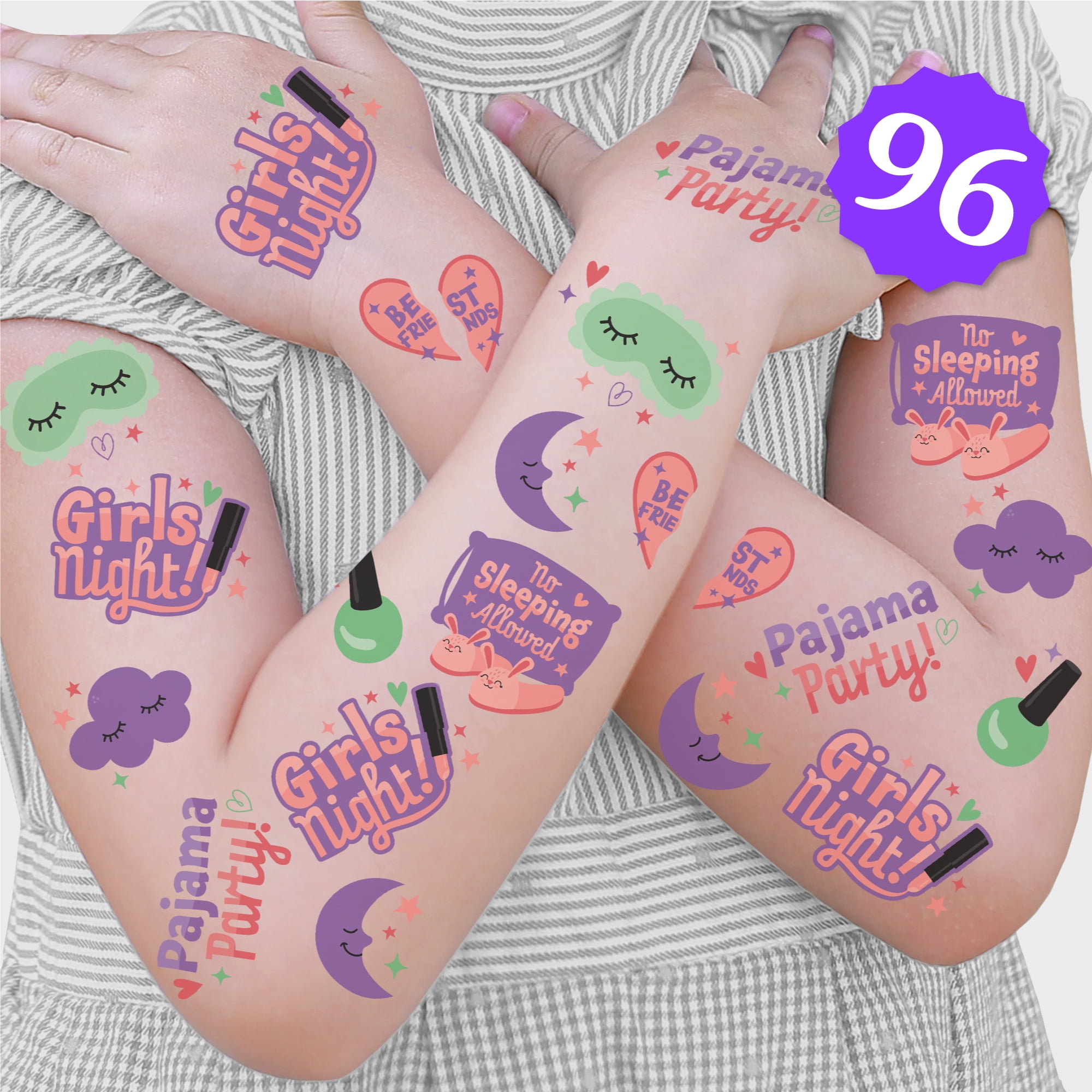 Big Dot of Happiness Pajama Slumber Party Temporary Tattoos for Kids ...