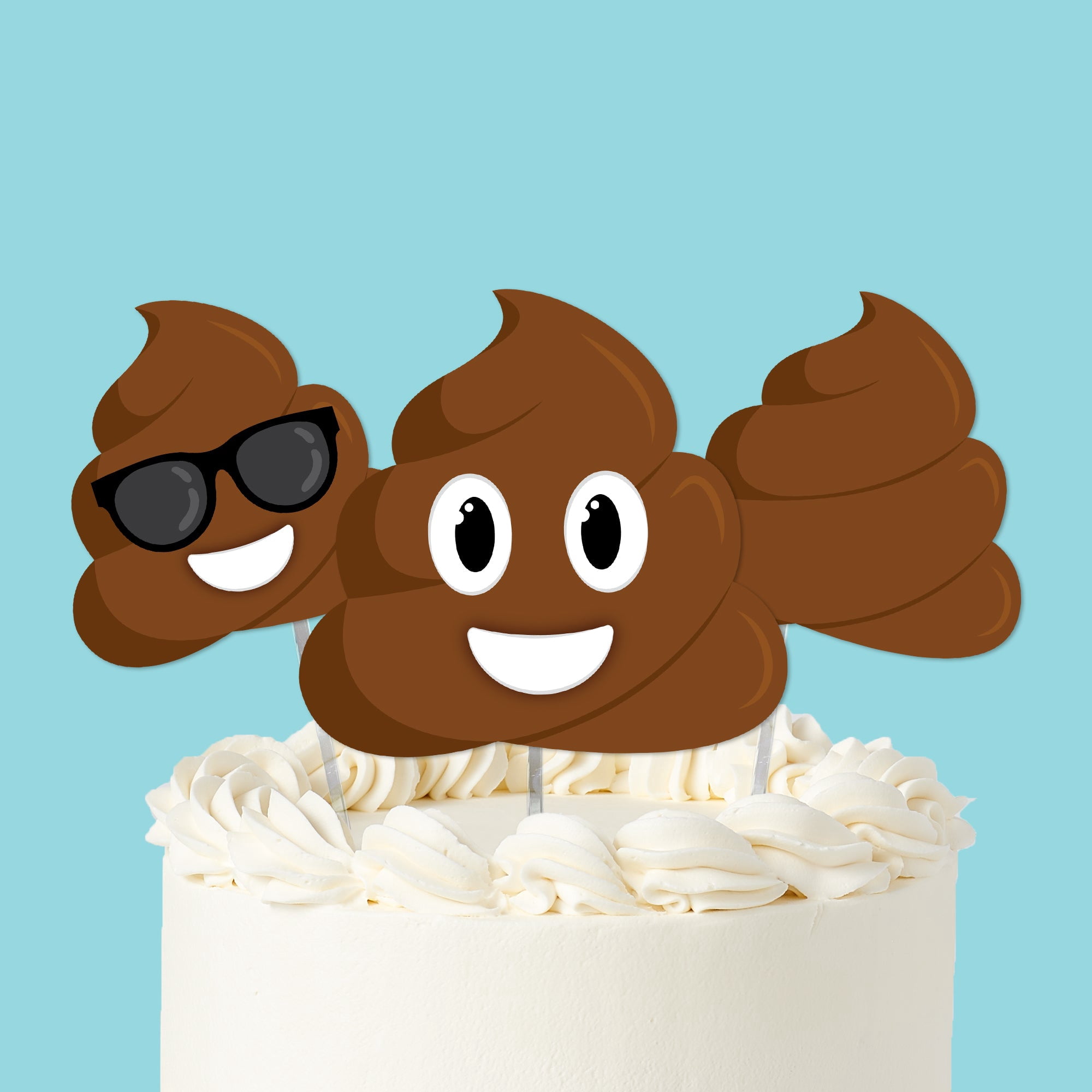 Big Dot of Happiness Party ’Til You’re Pooped Cake Topper Set, Funny ...