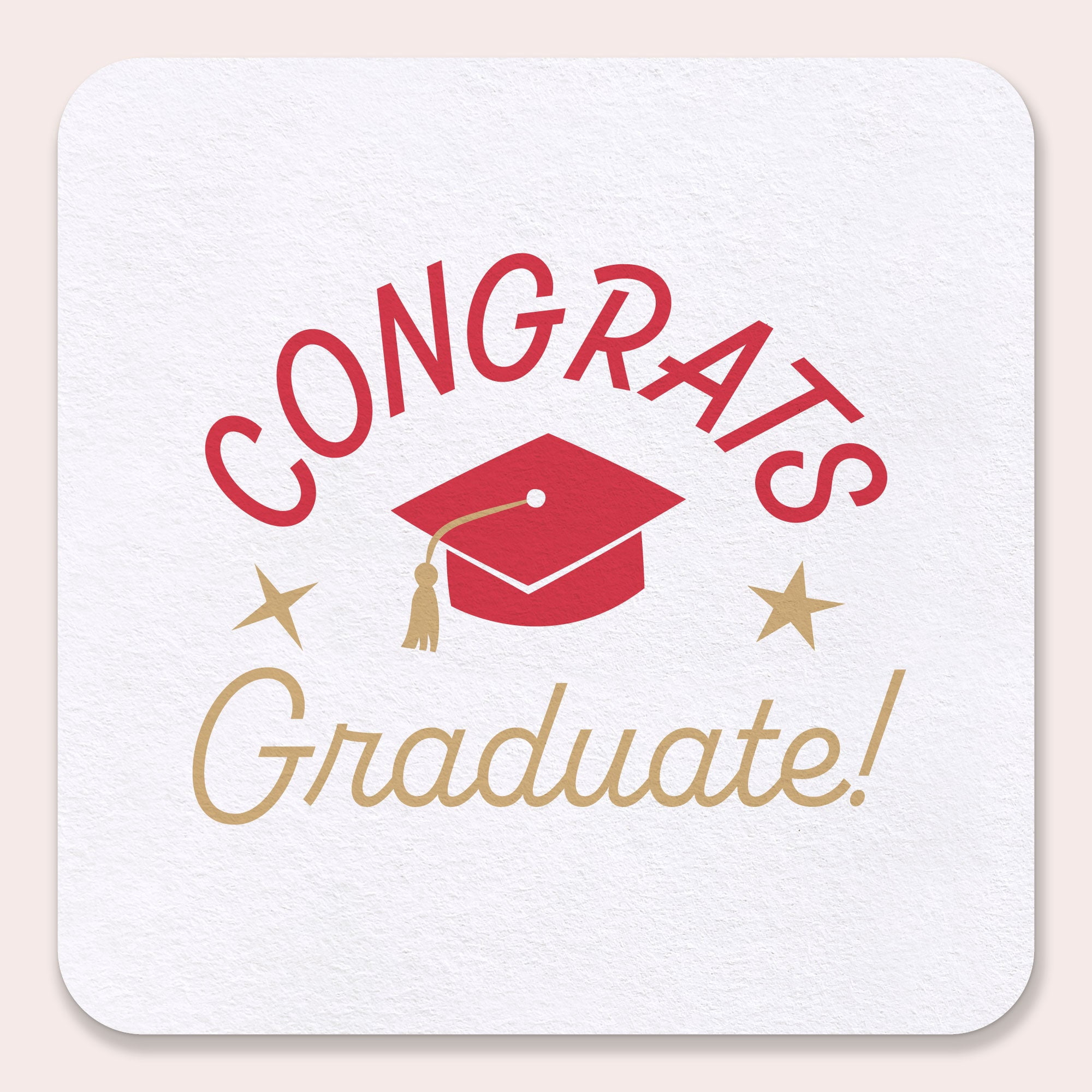 Big Dot of Happiness Red Congrats Graduate Drink Coasters, 4-Inch ...