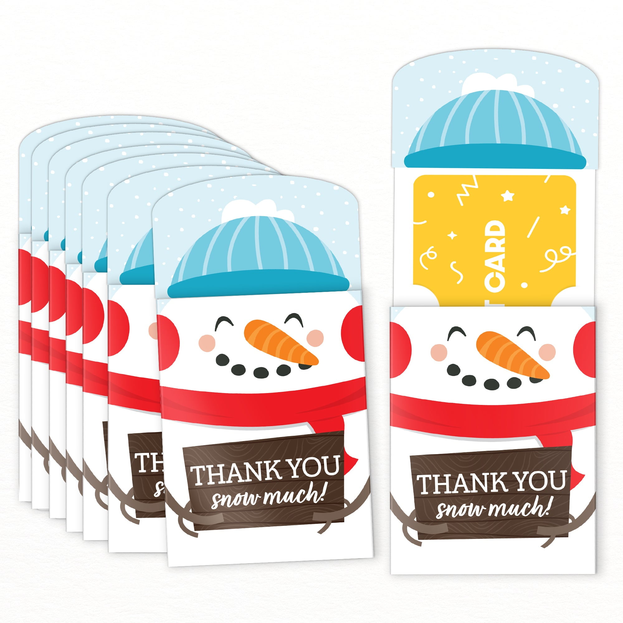 Big Dot of Happiness Snowman Thank You Snow Much Gift Card Holders with ...