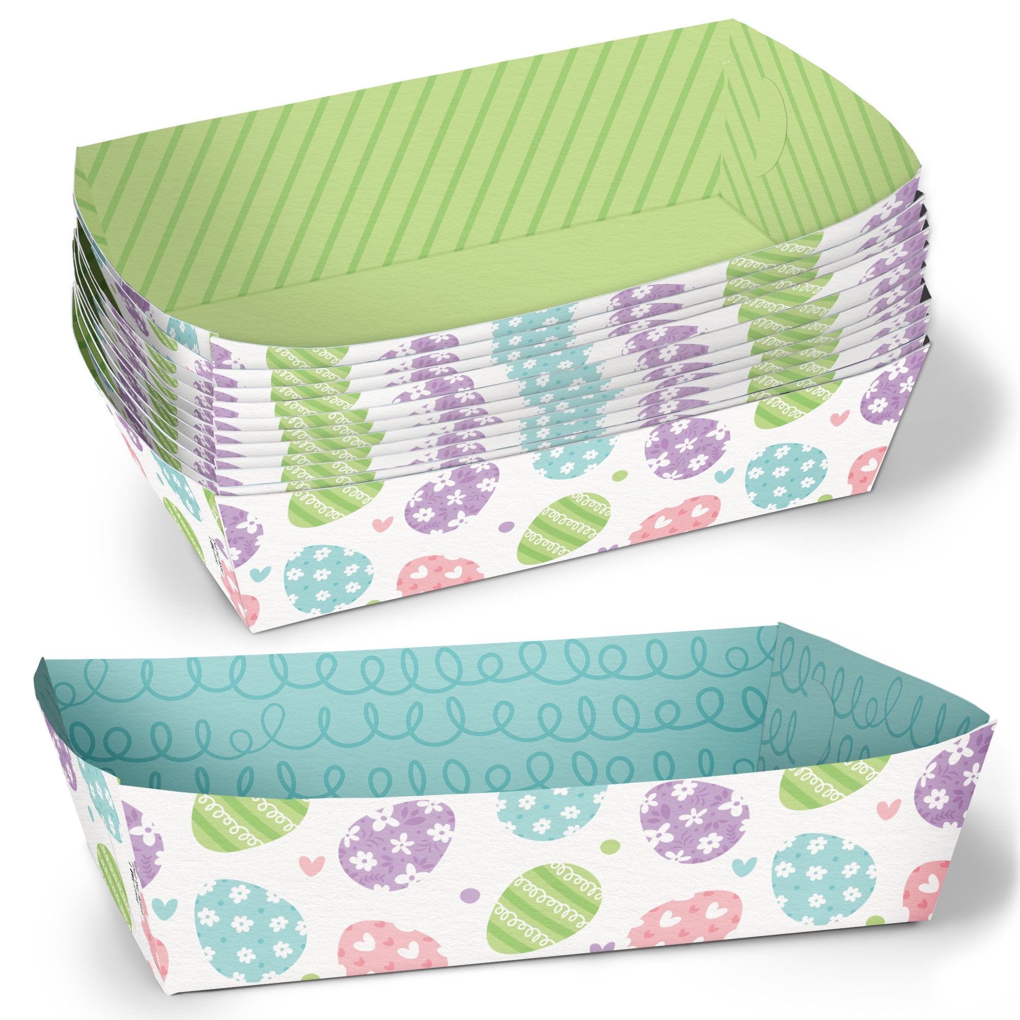 Big Dot of Happiness Spring Easter Paper Food Trays, Disposable Food ...