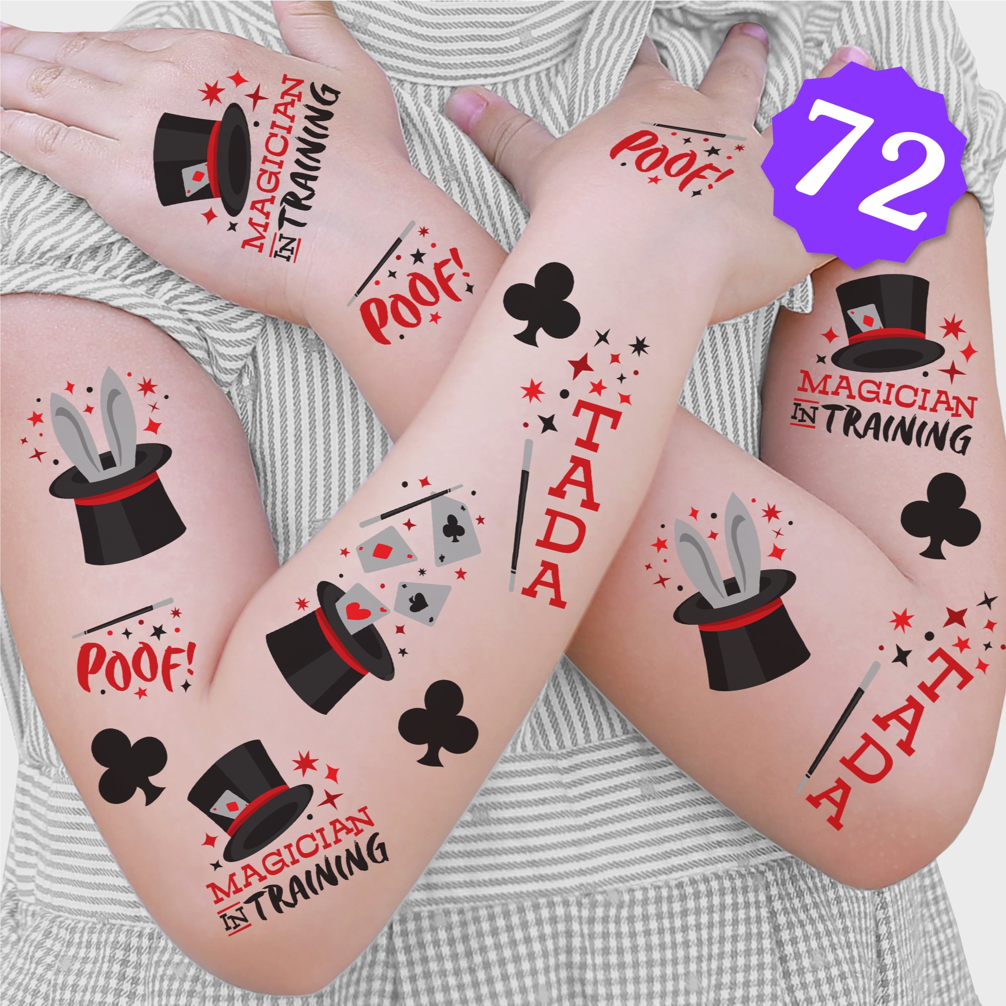 Big Dot of Happiness Ta-Da, Magic Show Temporary Tattoos for Kids ...