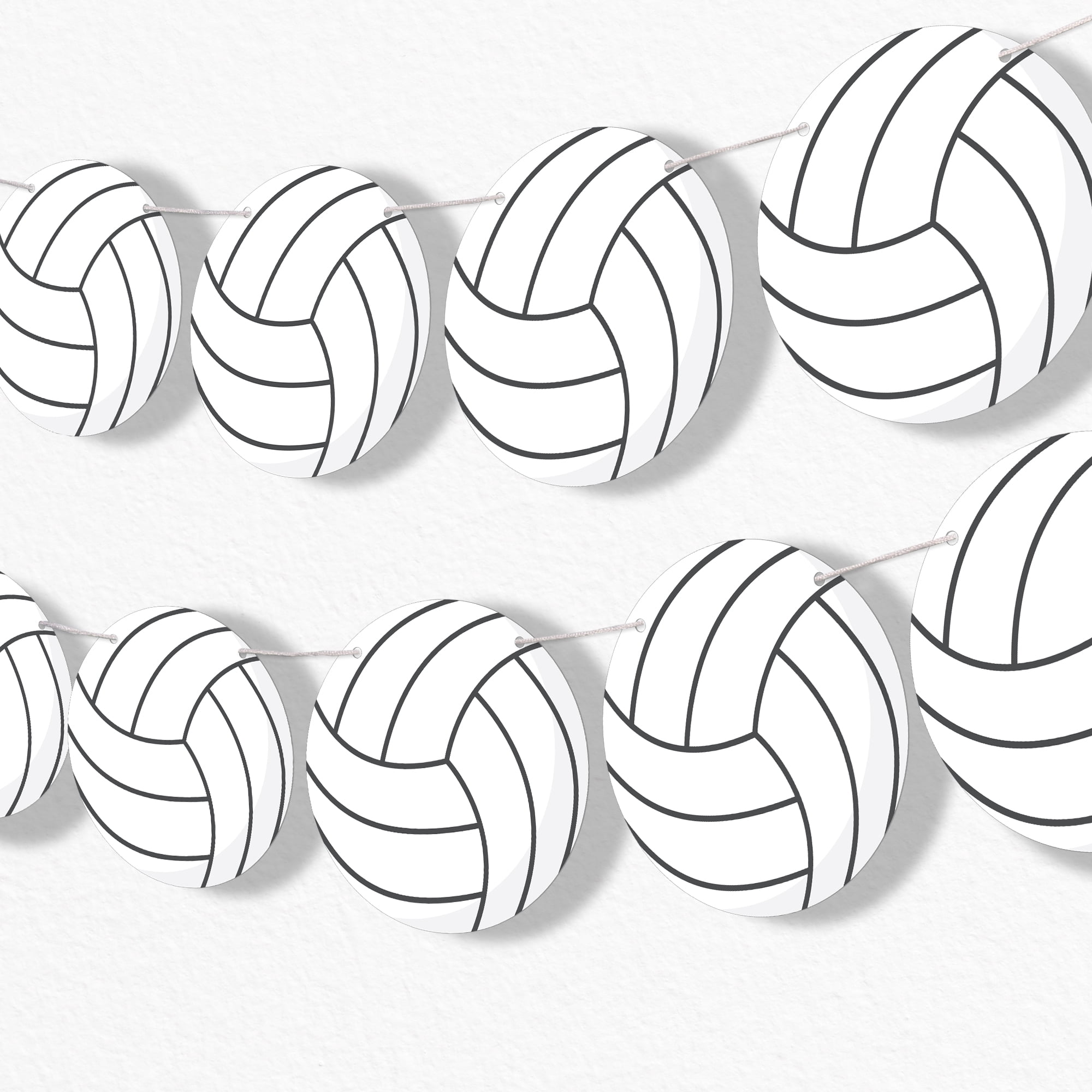 Big Dot of Happiness Volleyball Garland Banner, Sports Birthday Party ...