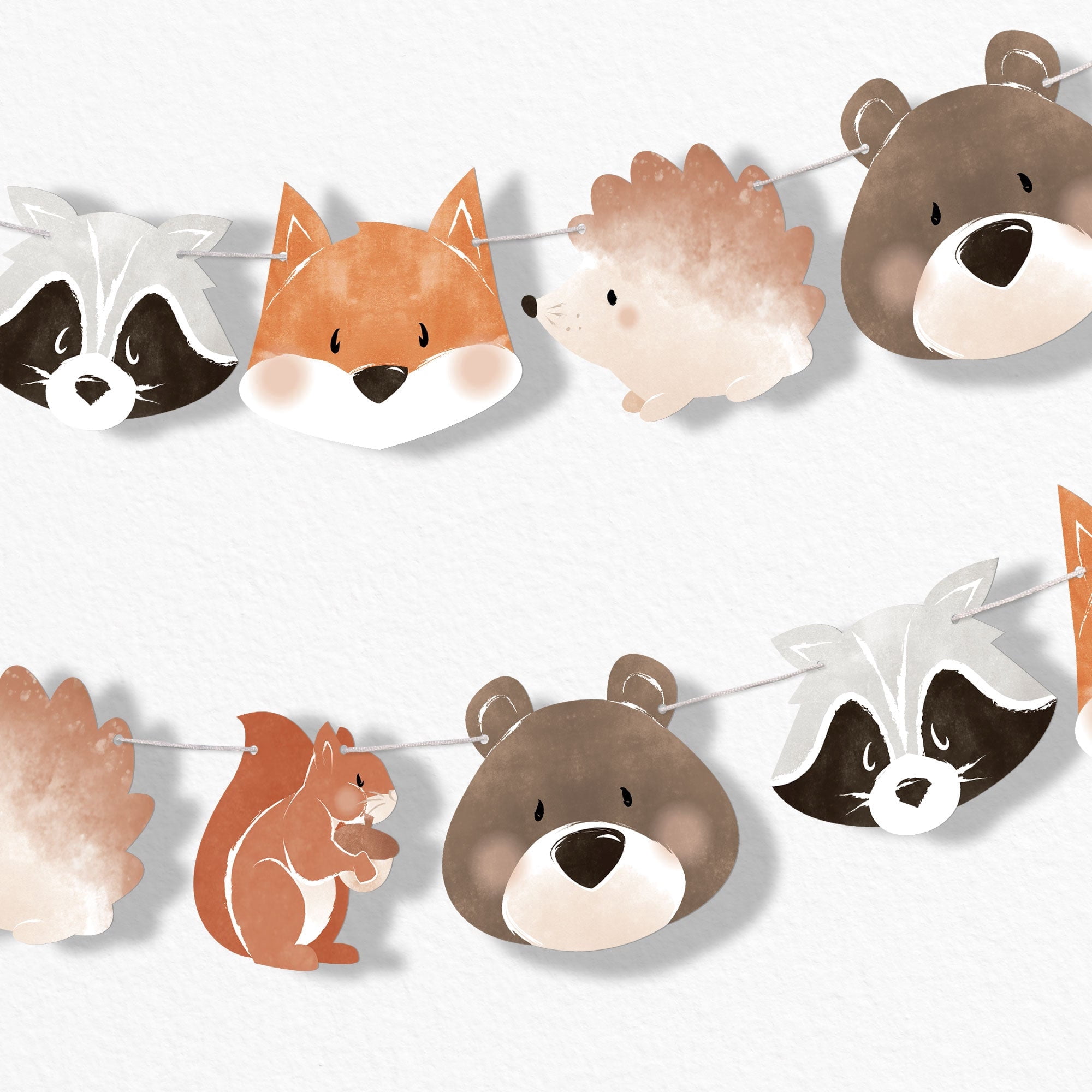 Big Dot of Happiness Woodland Animals Garland Banner, Forest Baby ...