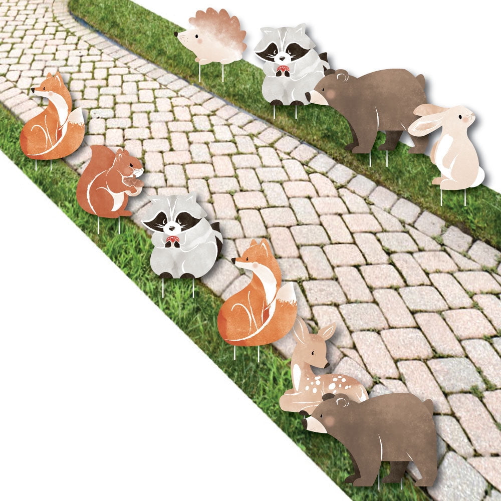 Big Dot of Happiness Woodland Animals Outdoor Decorations, Baby Shower ...