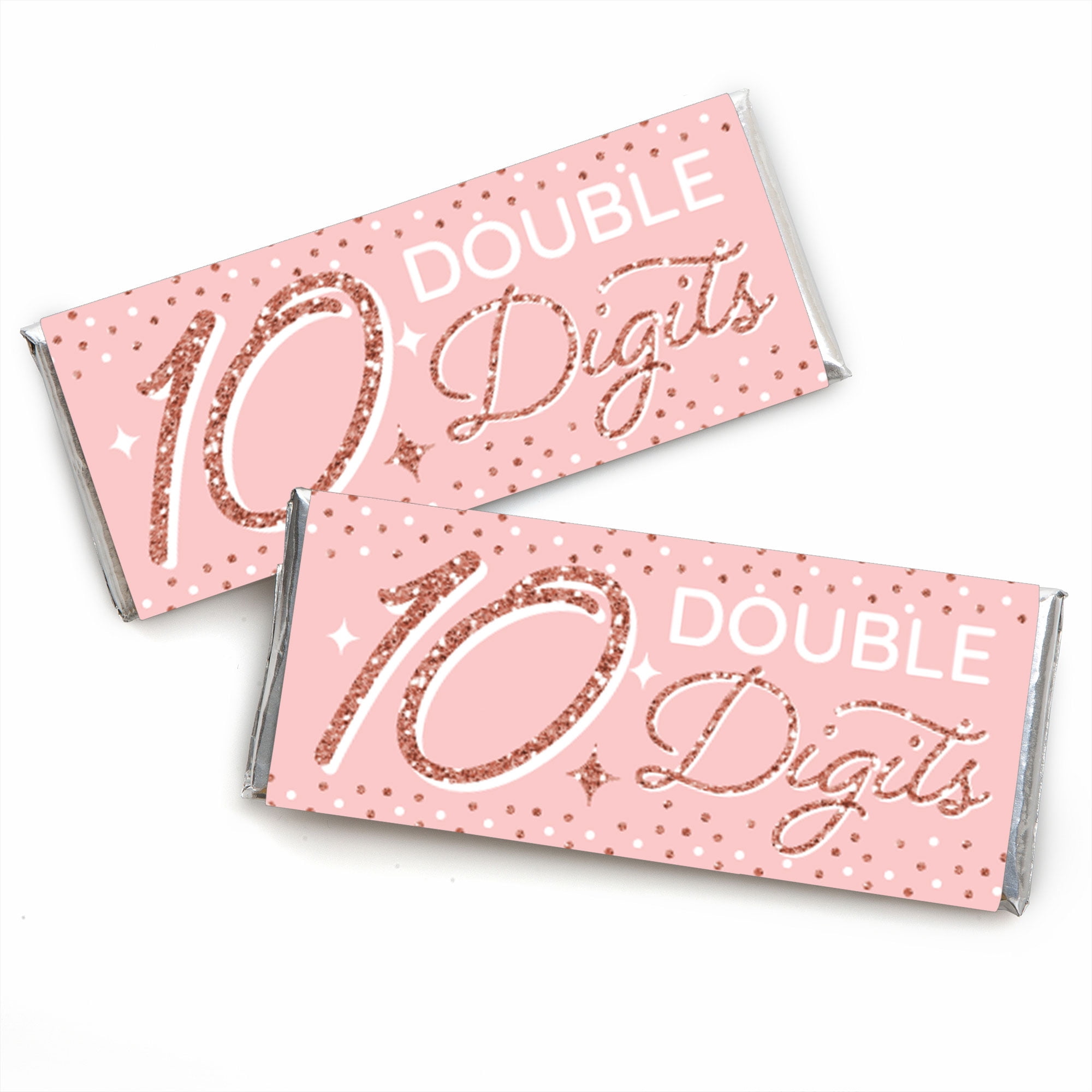Big Dot of Happiness 10th Pink Rose Gold Birthday - Candy Bar Wrapper ...
