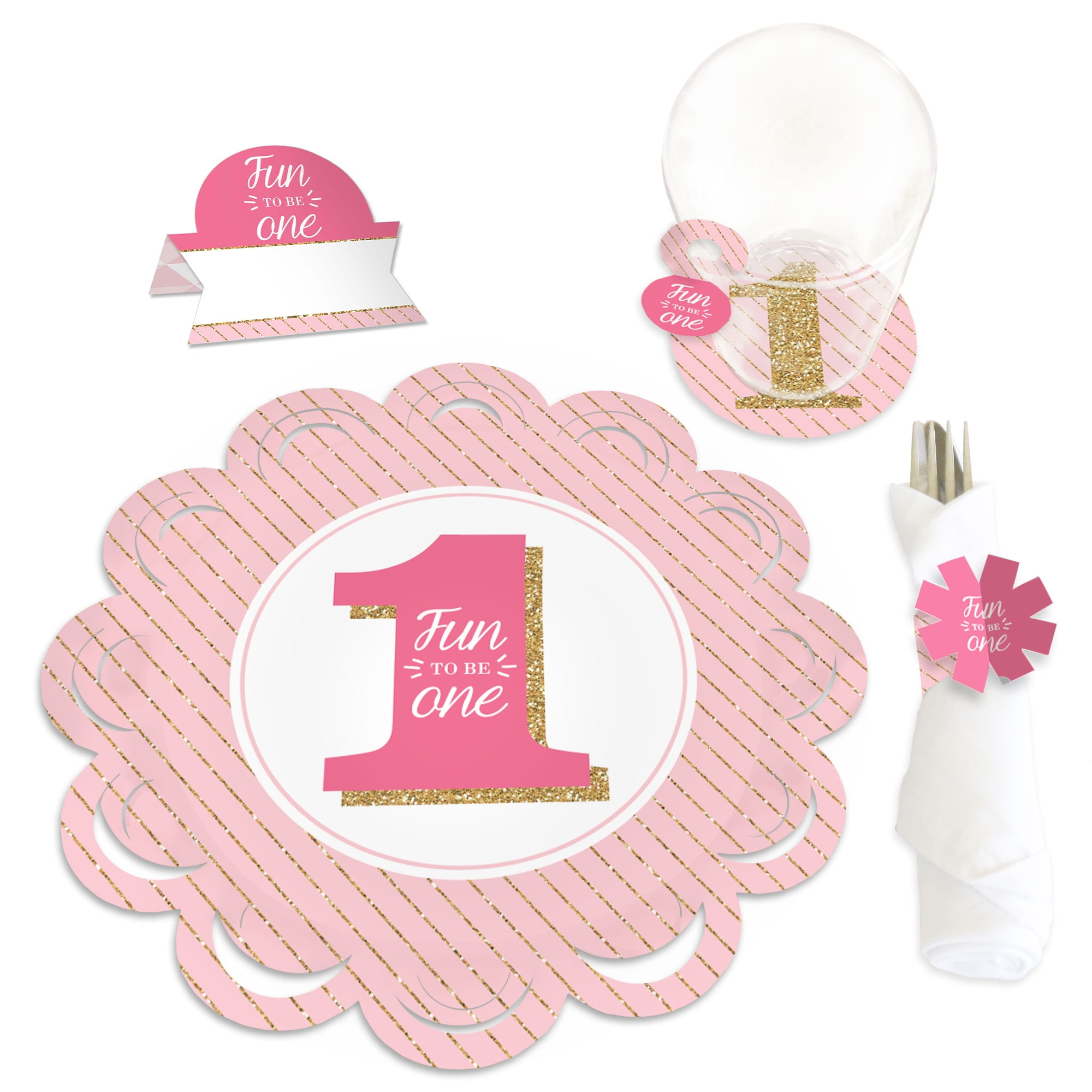 Big Dot of Happiness 1st Birthday Girl - Fun to be One - First Birthday ...
