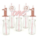 Big Dot of Happiness 1st Birthday Little Miss Onederful - Paper Straw ...