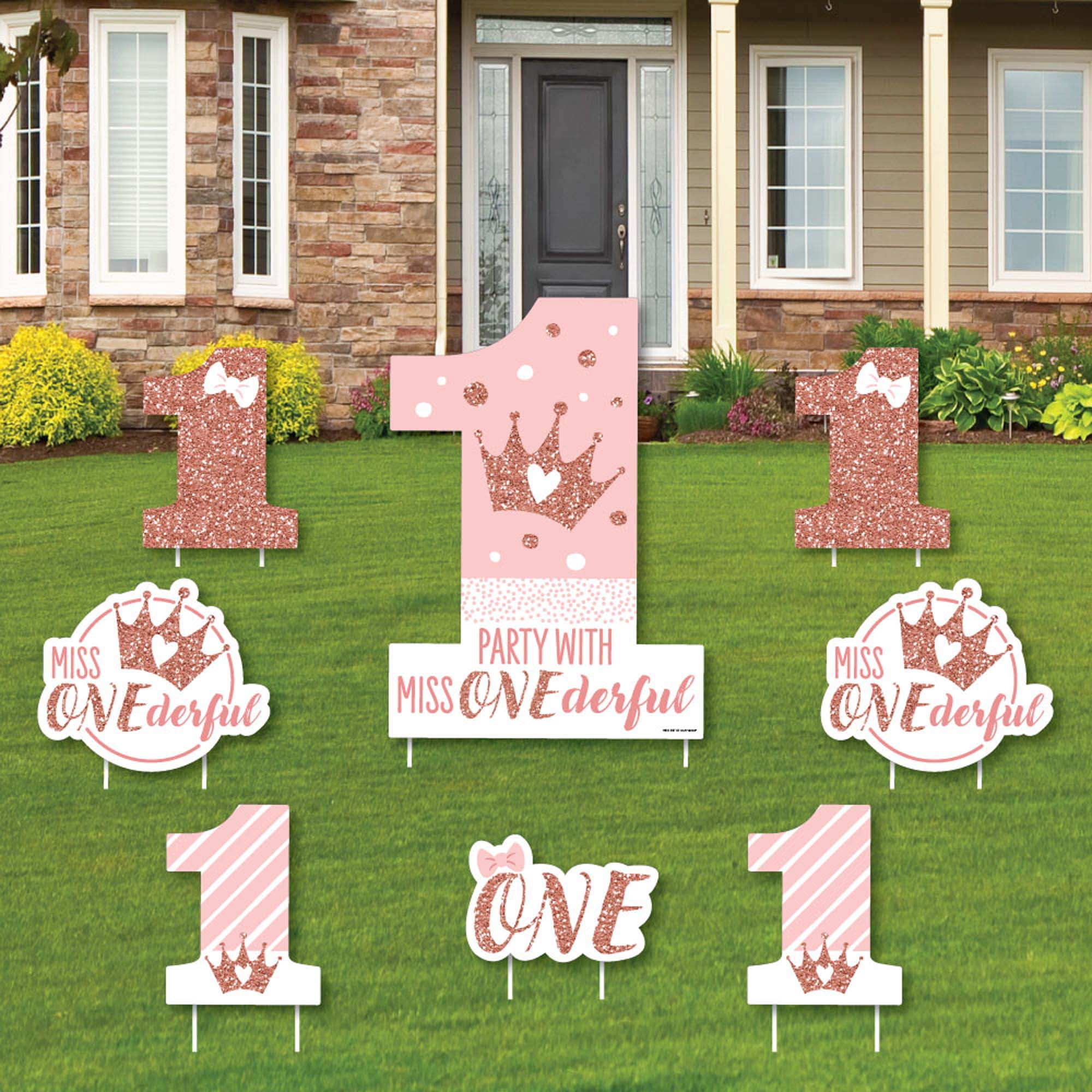 Big Dot of Happiness 1st Birthday Little Miss Onederful - Yard Sign and ...