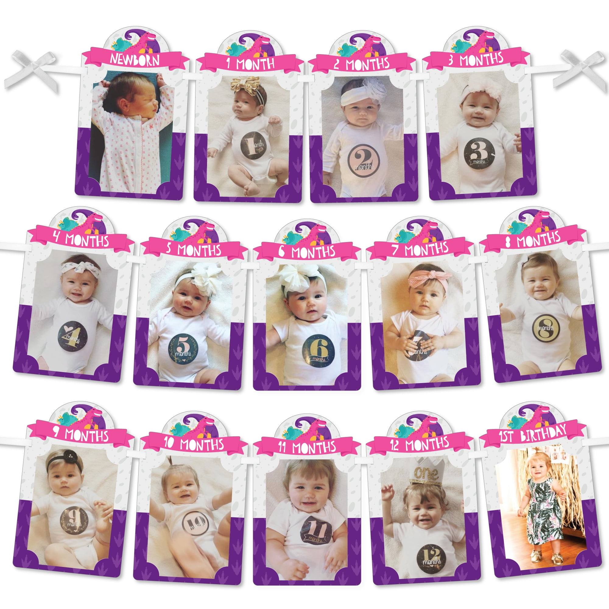 Big Dot of Happiness 1st Birthday Roar Dinosaur Girl - DIY ONEasaurus ...