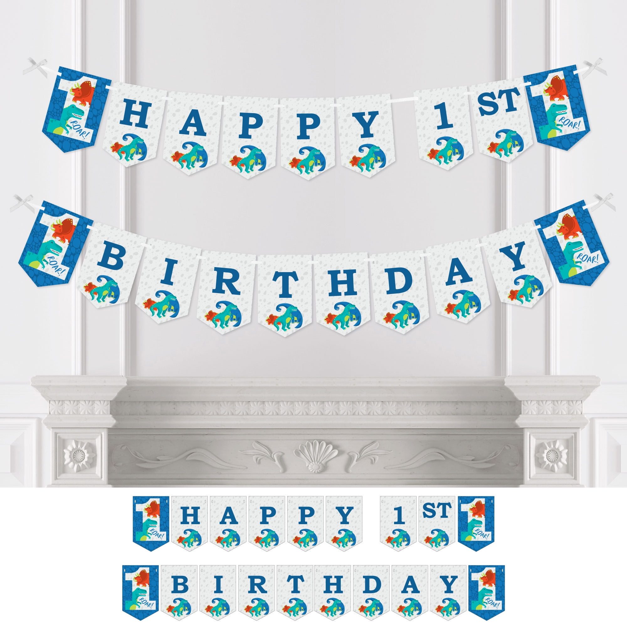 Big Dot of Happiness 1st Birthday Roar Dinosaur - ONEasaurus Dino First ...