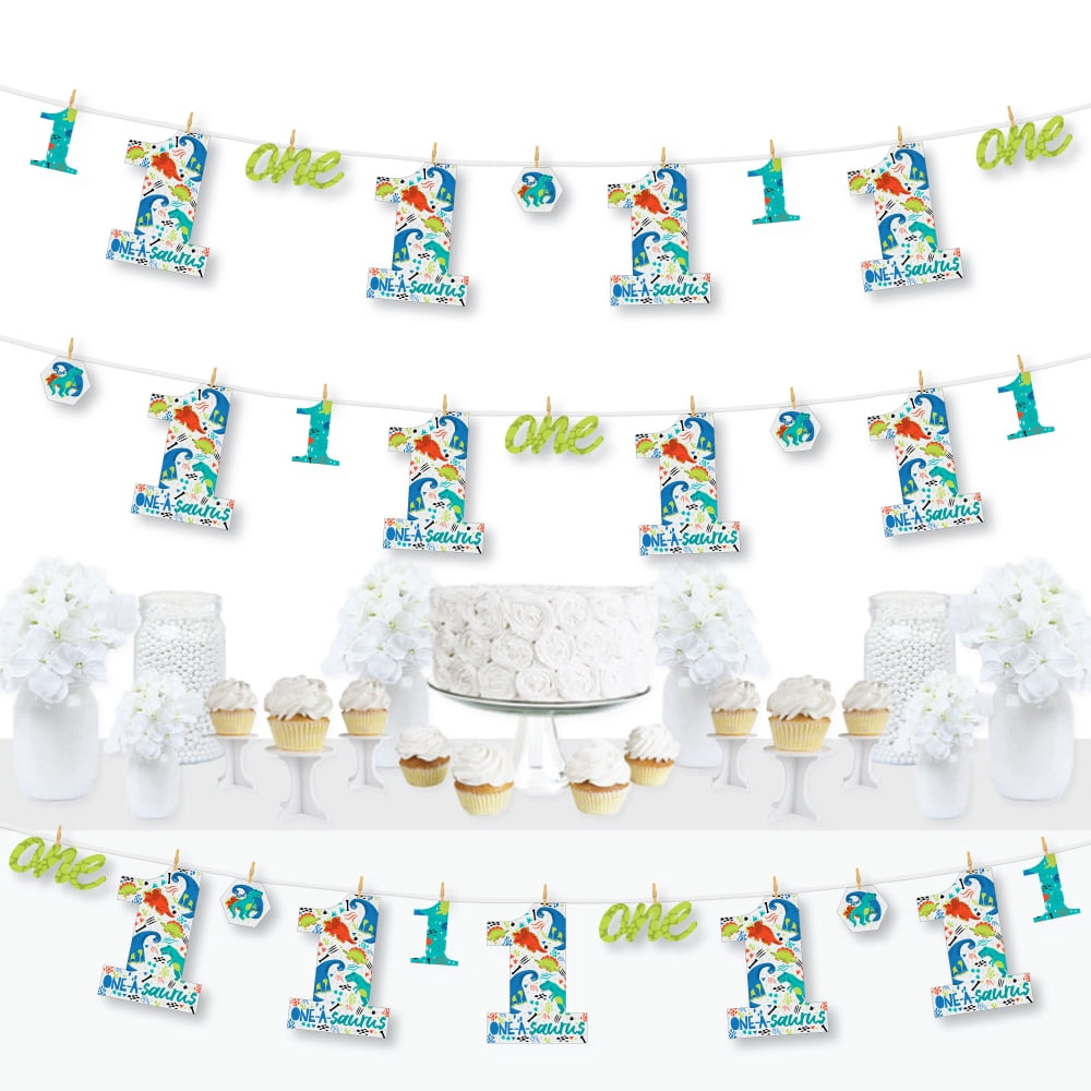 Big Dot of Happiness 1st Birthday Roar Dinosaur - ONEasaurus Dino First ...