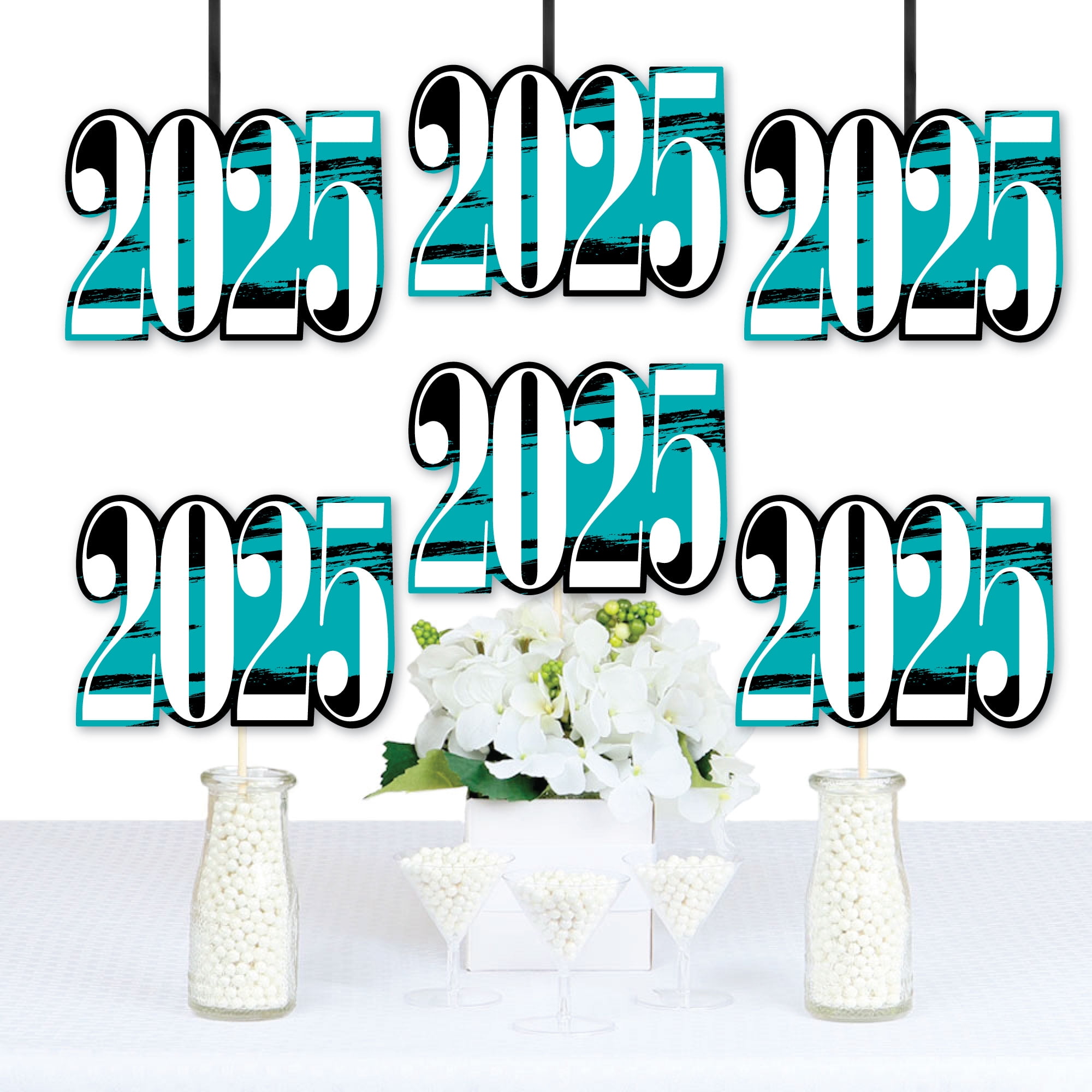 Big Dot of Happiness 2025 Teal Graduation Decorations - DIY Party ...
