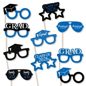 Big Dot of Happiness Funny Gold Graduation Party Photo Booth Props Kit ...